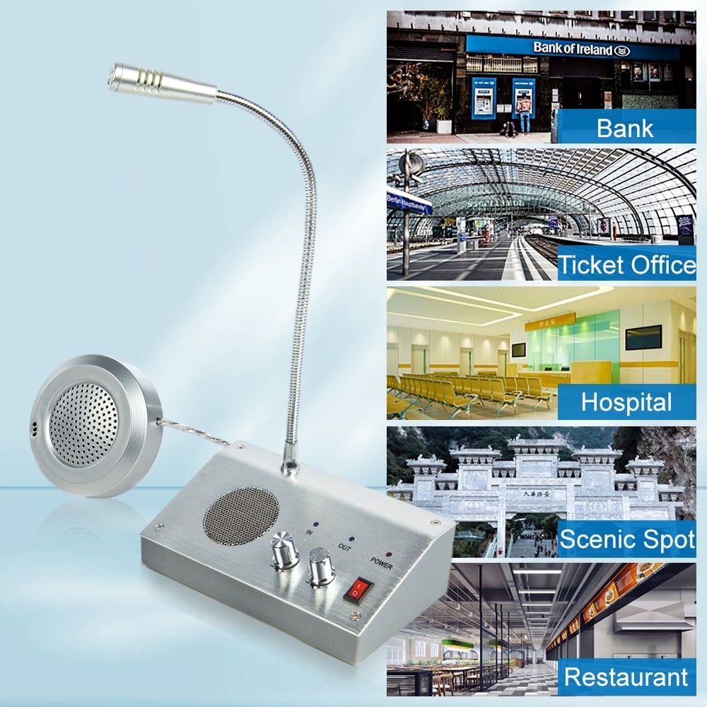 Services Window Intercoms System Dual Way Anti-Interference Intercoms Microphone for Bank ...