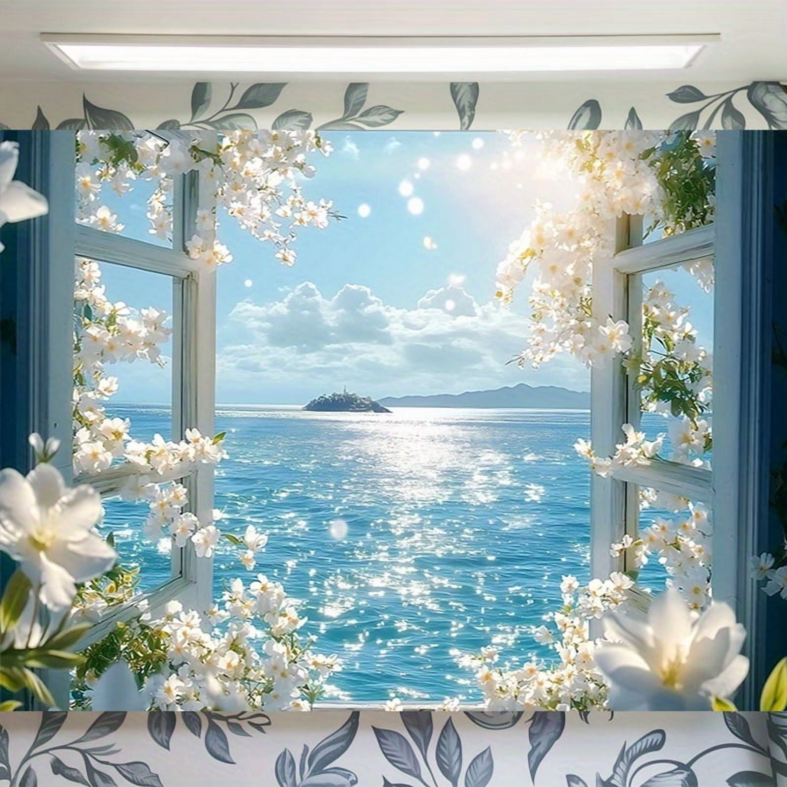 Window Landscape Backdrop Ocean Natural Scenery Window Sea View ...