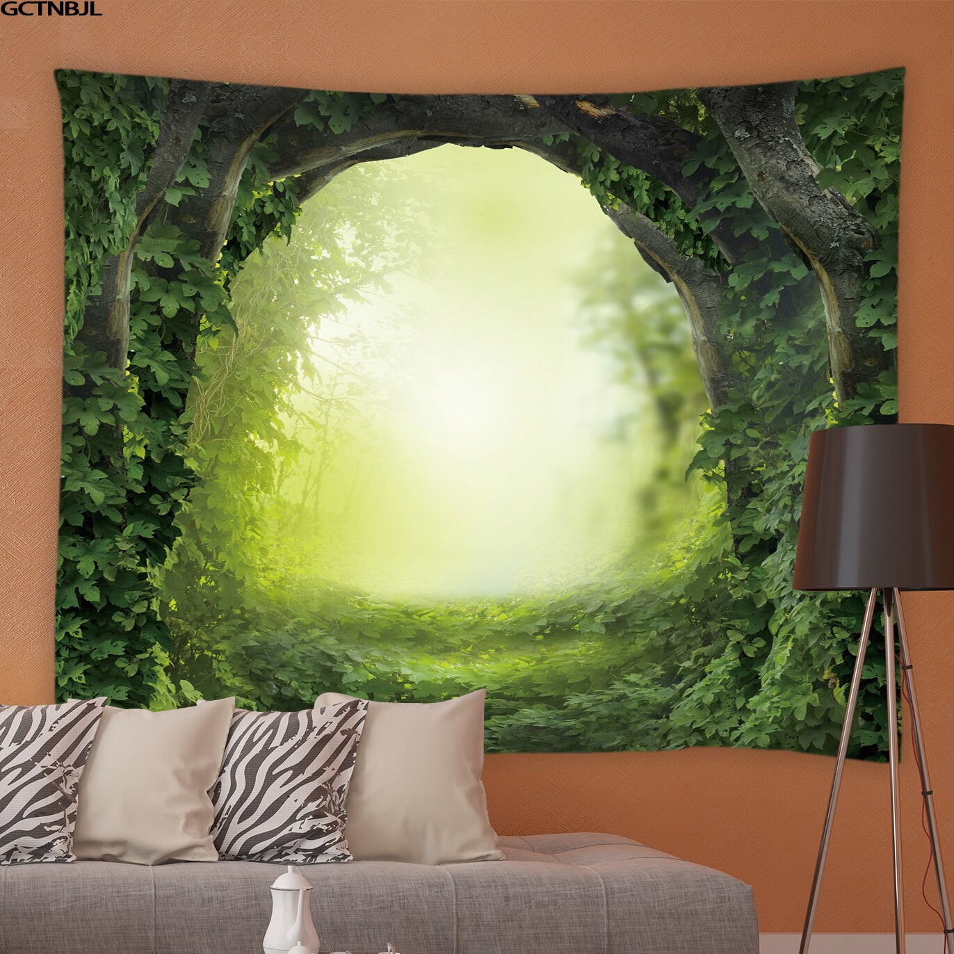 Window Landscape Tapestry Natural Scenery Forest Waterfall Hippie ...