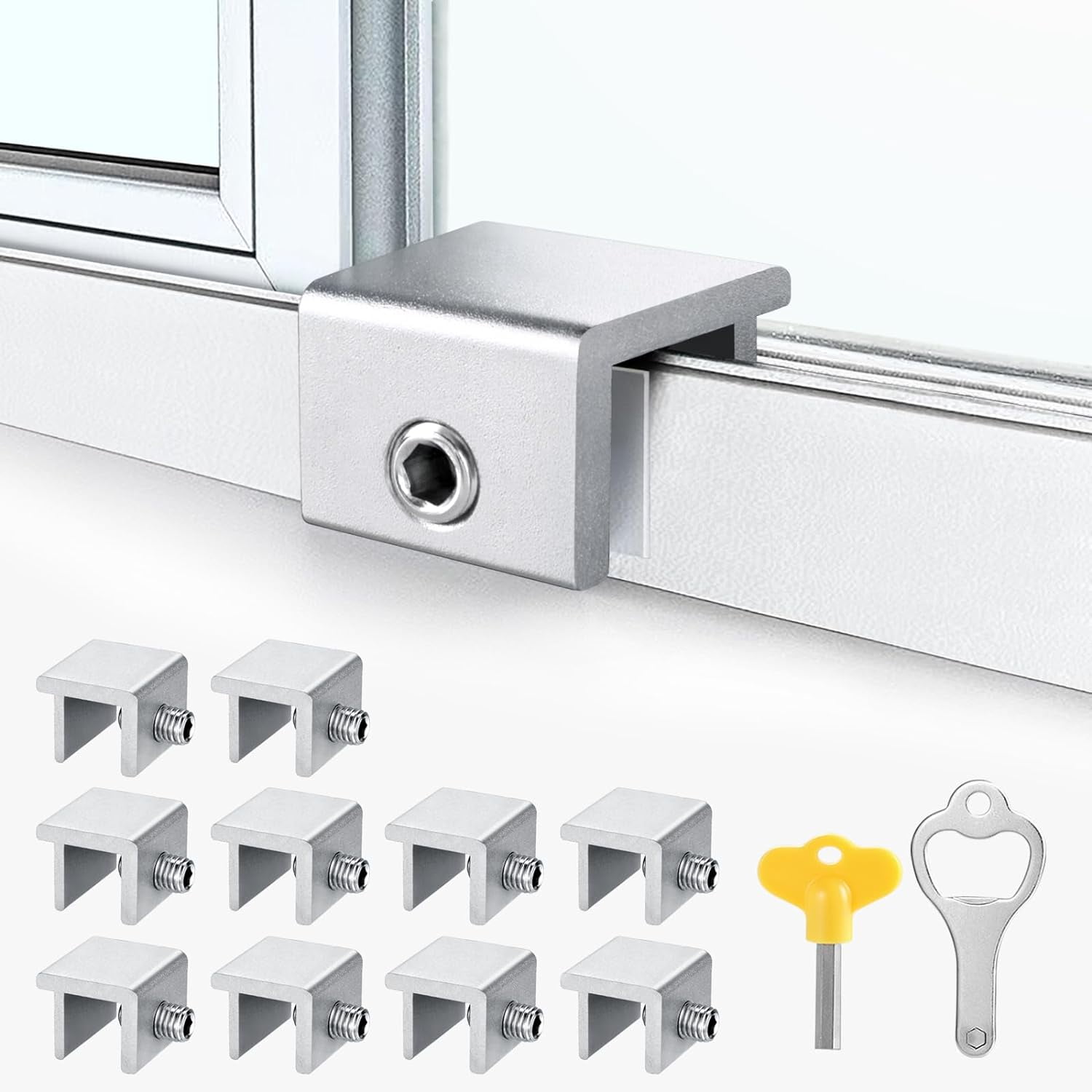 Window Locks,4 Sets Sliding Window Locks with Key for Vertical ...