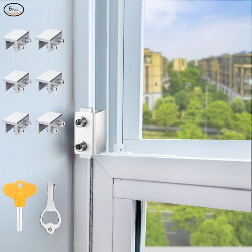 Window Locks, 6 Sets Window Locks Security with Key, Adjustable ...