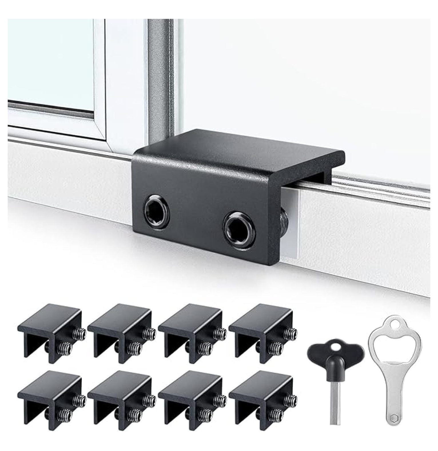 Window Locks,8 Pack Sliding Window Locks with Key for Vertical ...
