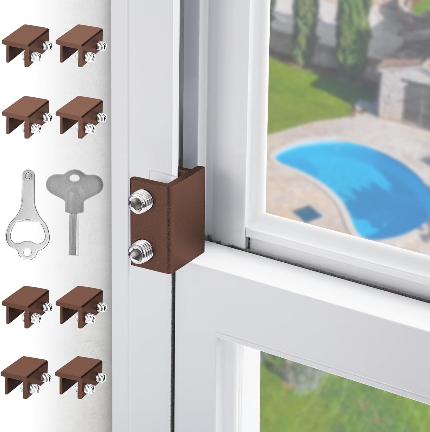 Window Locks for Sliding Windows - Sliding Window Lock Security with Keys - Adjustable Sliding ...