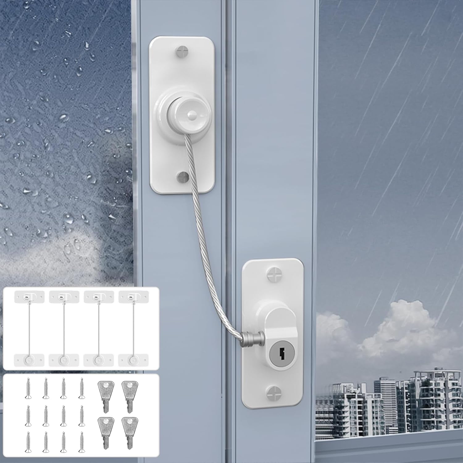 Window Locks for UPVC Windows,4 Packs Childproof and Secure Window ...