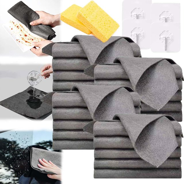 Window and Mirror Cleaning Cloths, Thickened Magic Cleaning Cloth ...