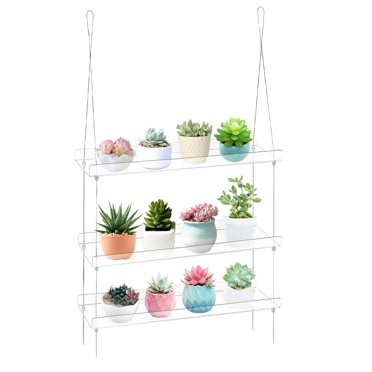 Window Plant Shelves Clear Hanging Acrylic Plant Stands Flower Pot ...