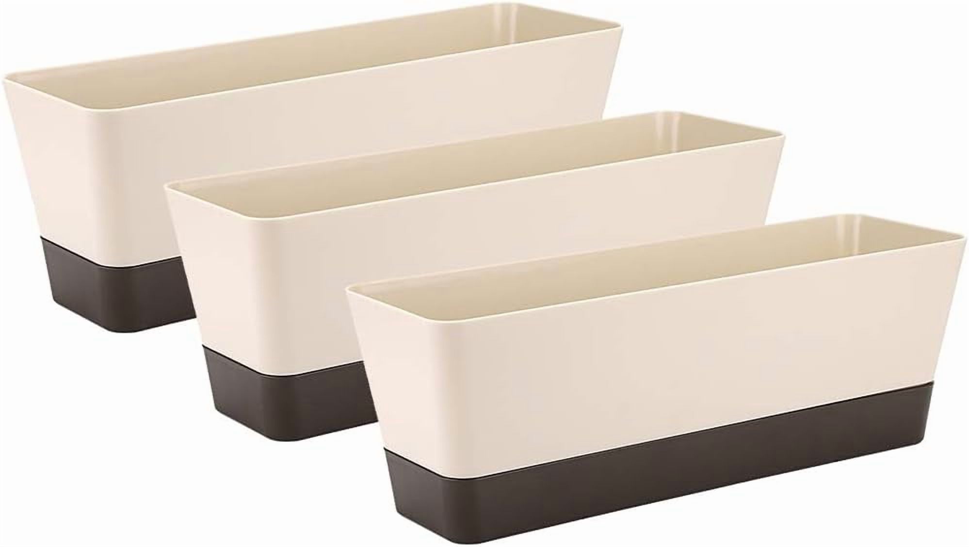 Window Planter Box with Saucer for Succulents, Flowers, Indoor Plants ...