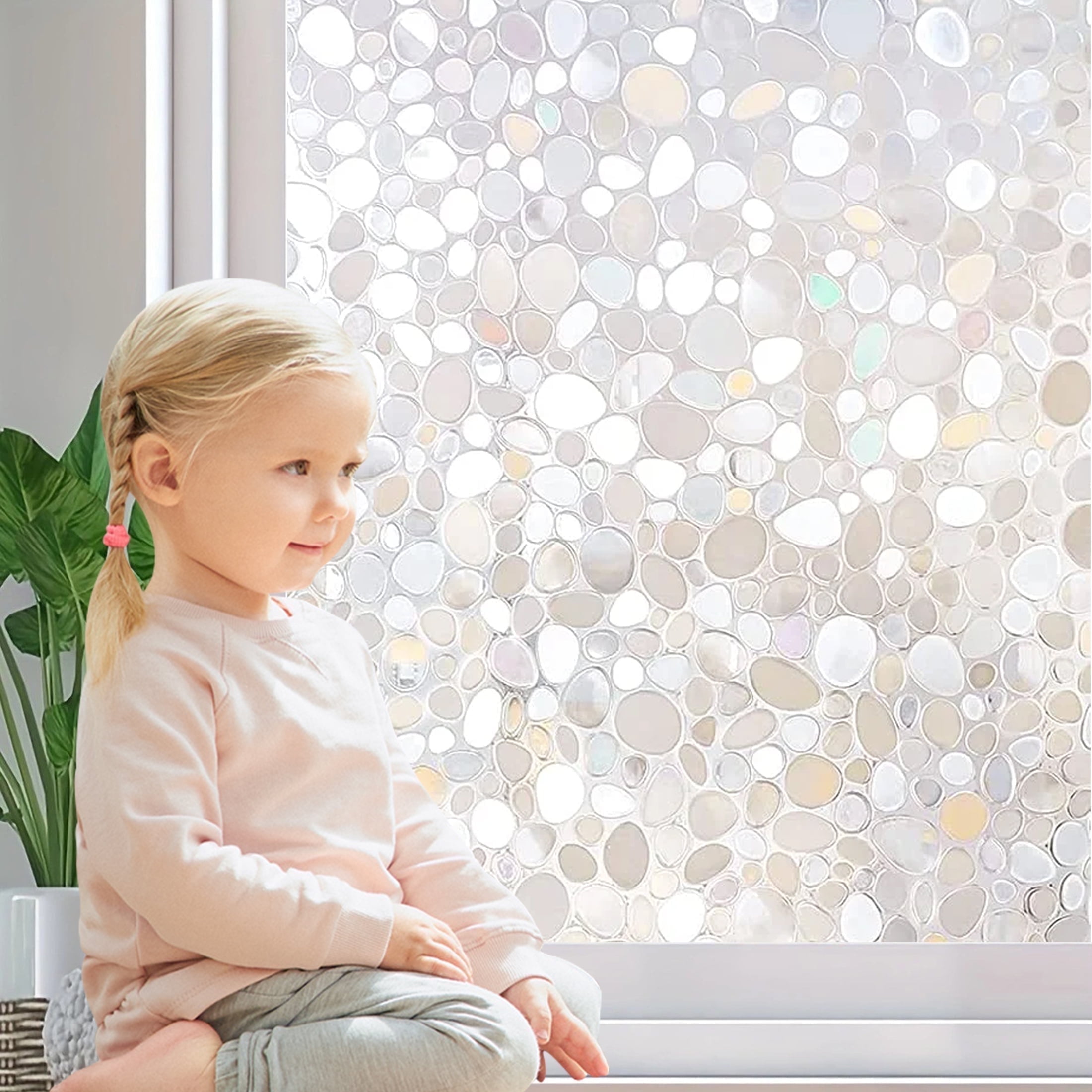 Window Privacy Film 17.7 x 118.1 Inches, Removable 3D Decorative Window ...