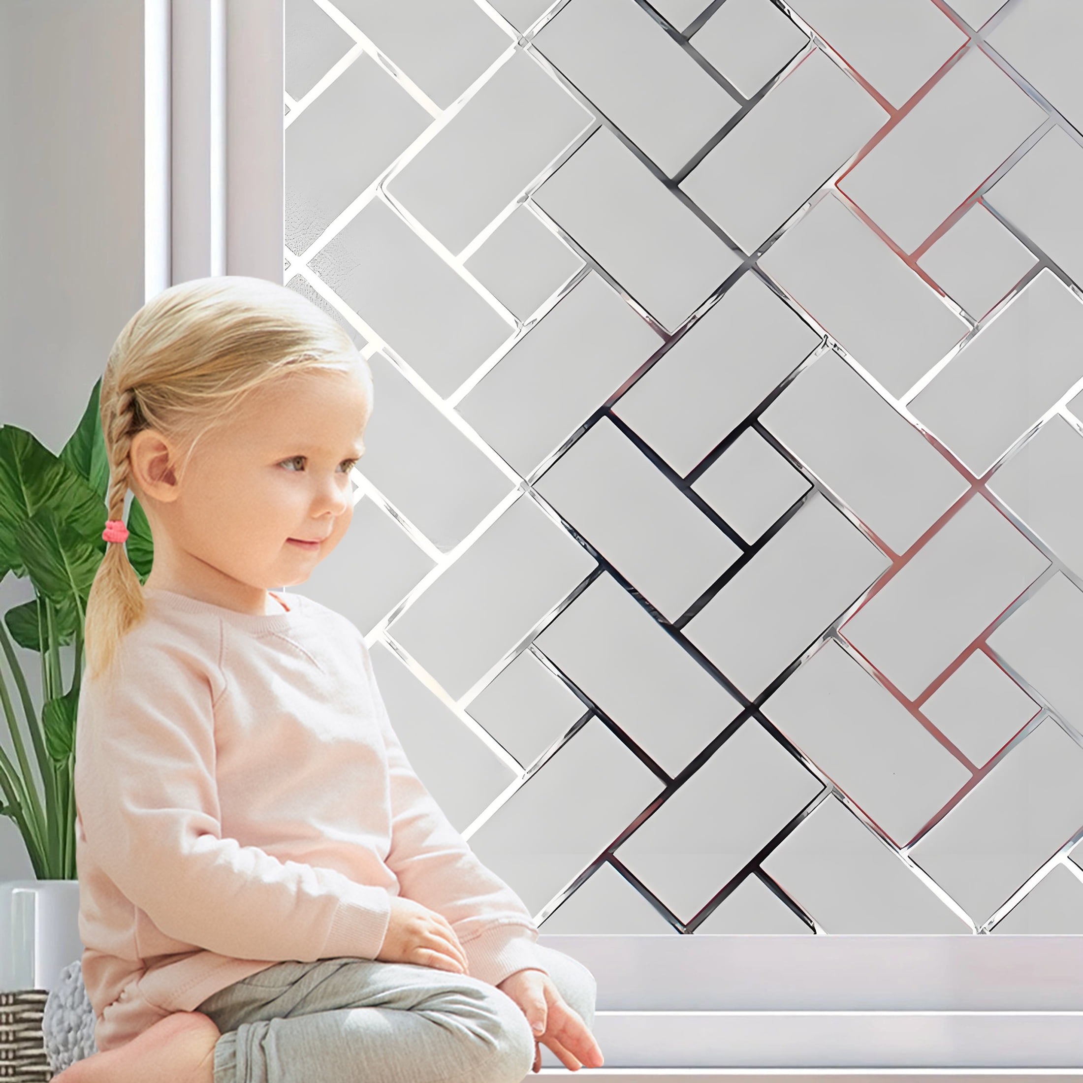 Window Privacy Film 17.7 x 118.1 Inches, Removable Frosted Glass Window ...