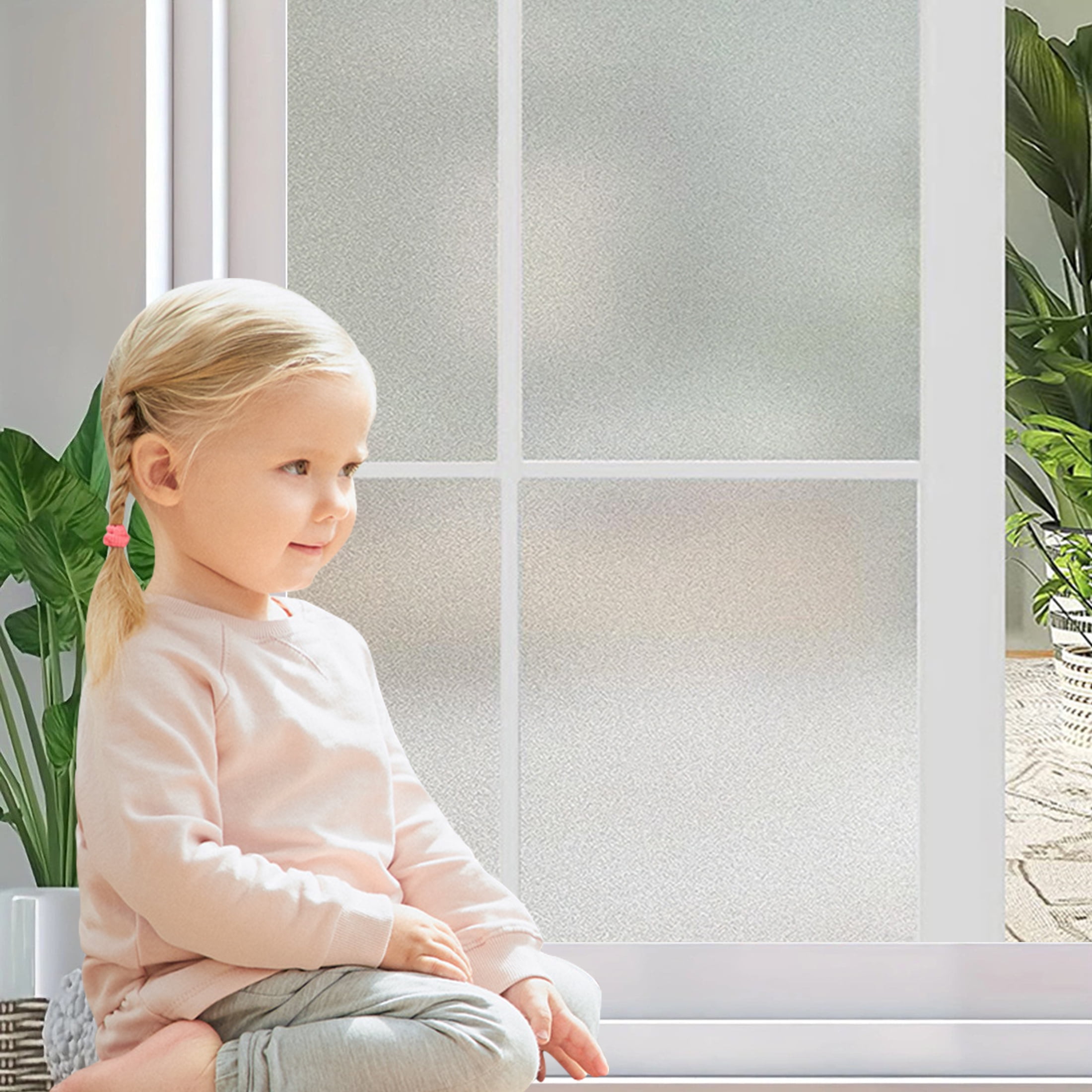 Window Privacy Film 17.7 x 118.1 Inches, Removable Frosted Glass Window ...