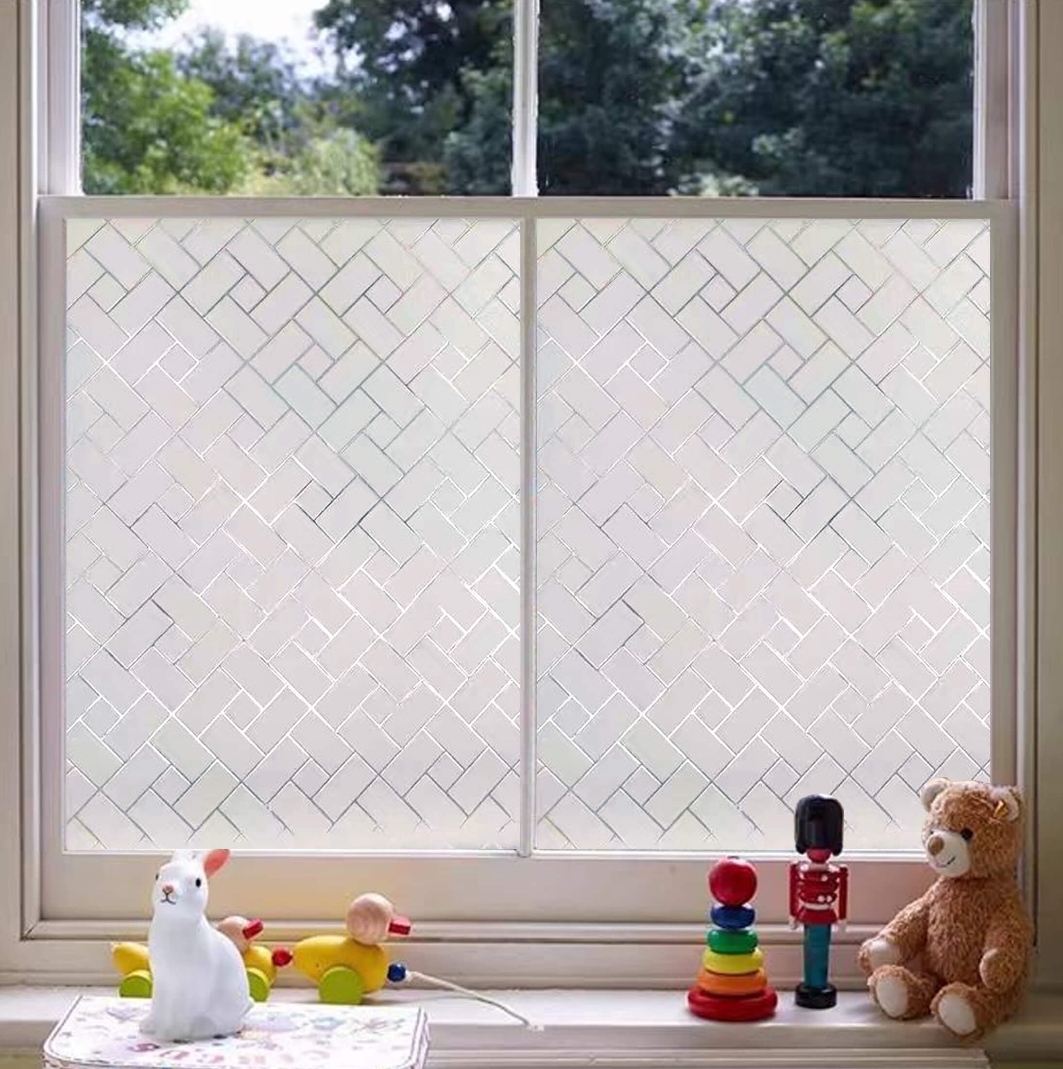 Window Privacy Film, 3D Decorative Frosted Glass Window Clings ...