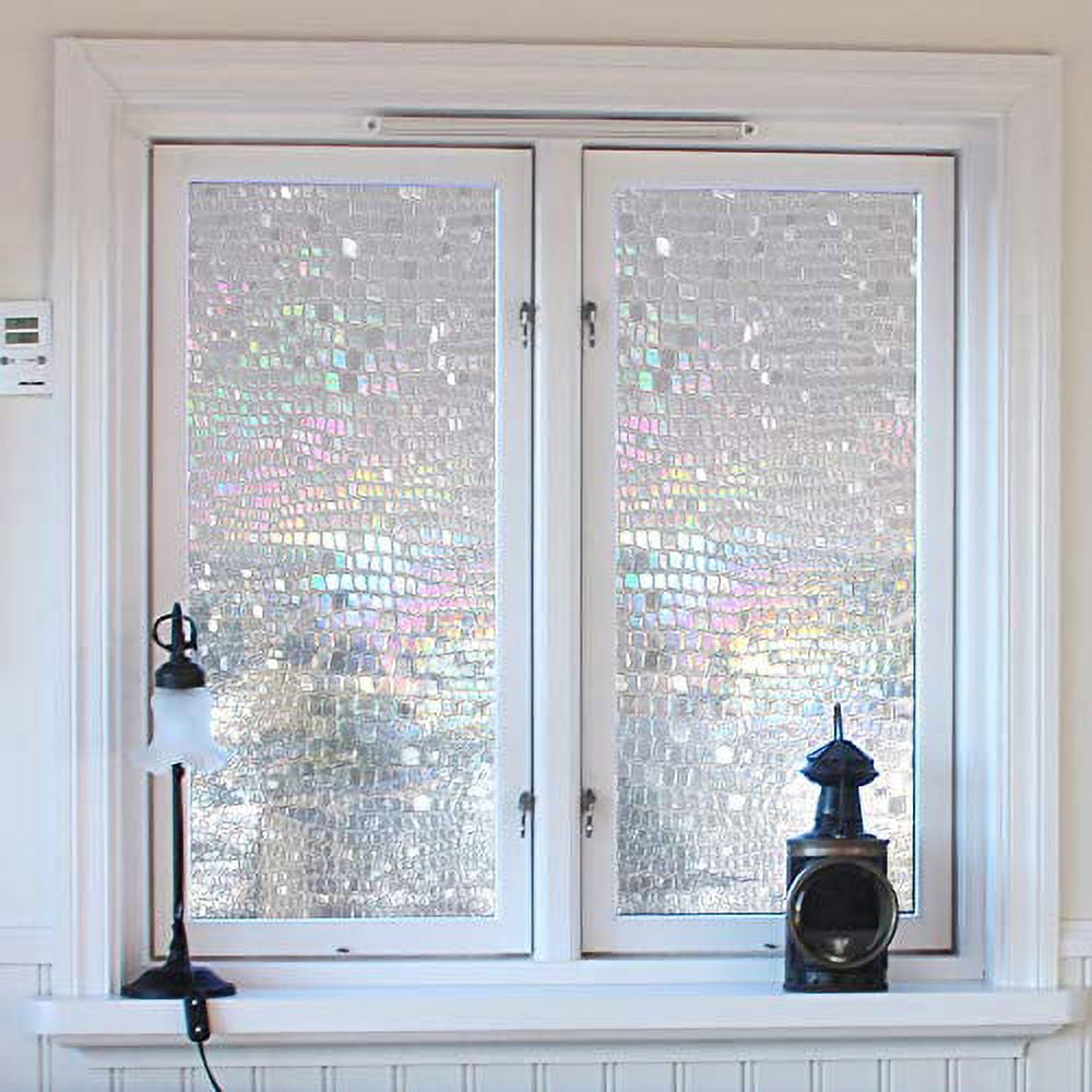 Window Privacy Film - 3D Decorative Window Film Rainbow Frosted Door ...