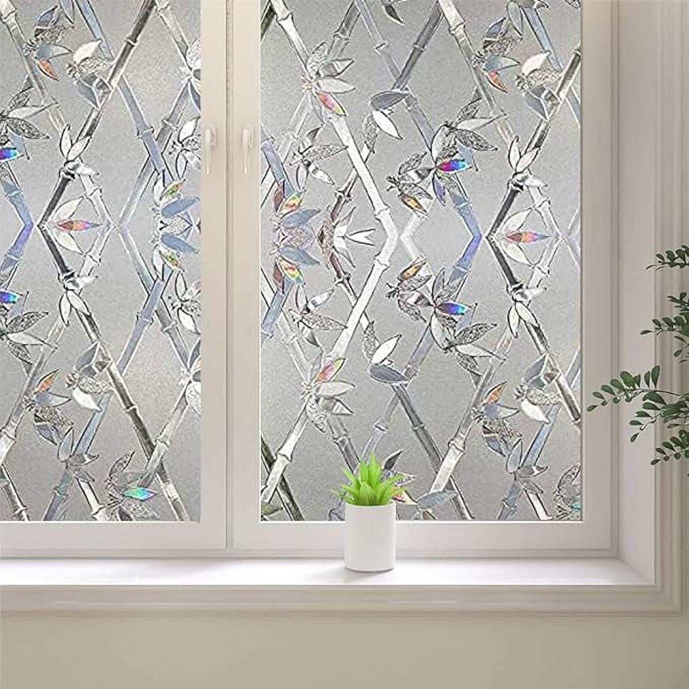Window Privacy Film, 3D Durable Static Cling Cover Frosted Window Glass ...