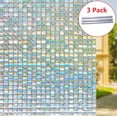 Window Privacy Film 3D Grid Pattern Static Cling to Glass Window Non ...