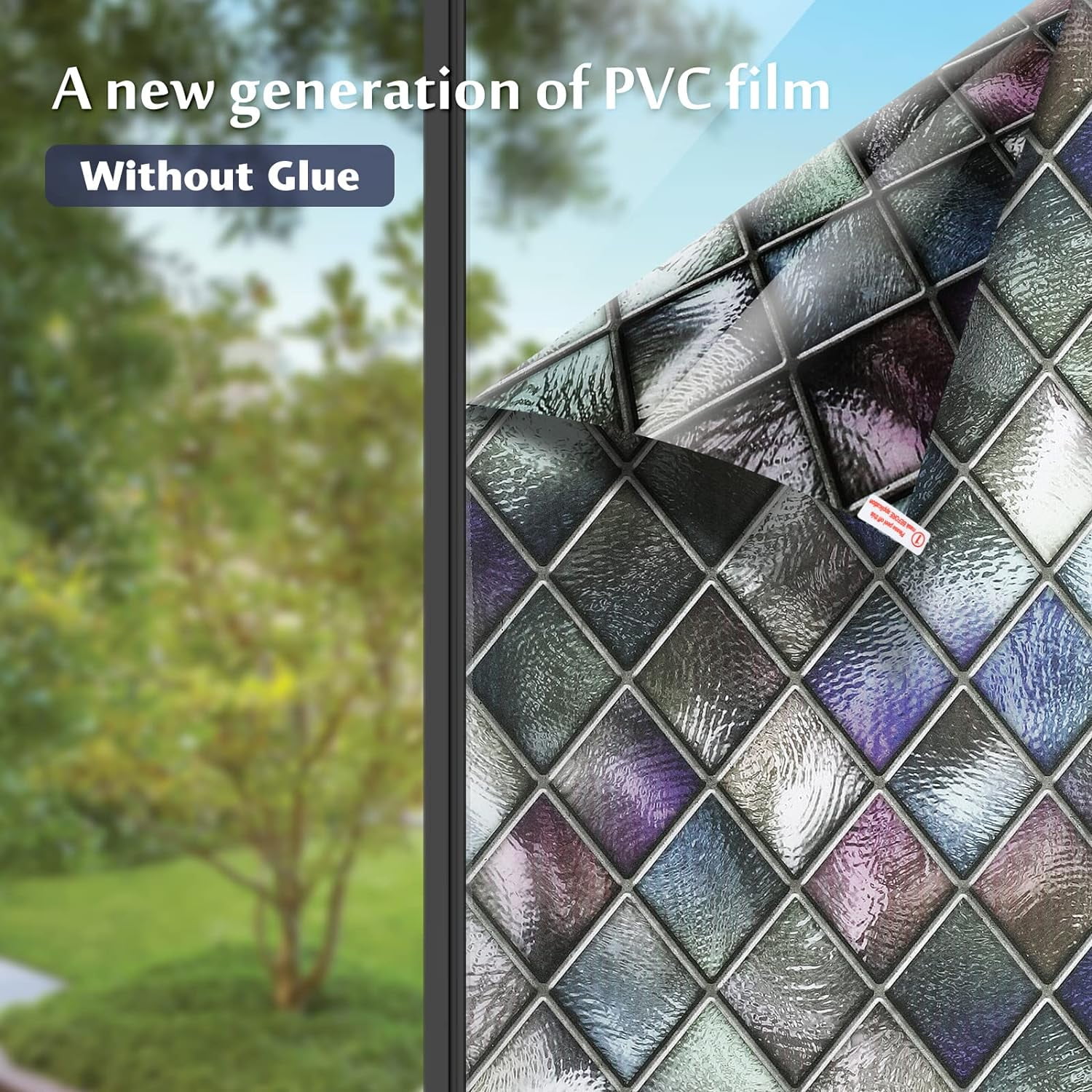 Window Privacy Film, 3D Non- Adhesive Vinyl Opaque Window Cling ...