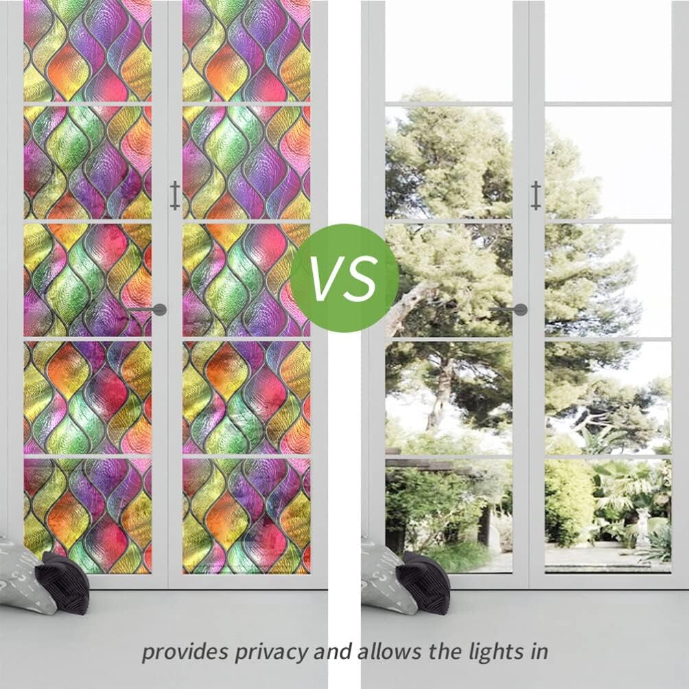 Window Privacy Film, 3D Non- Adhesive Vinyl Opaque Window Cling ...