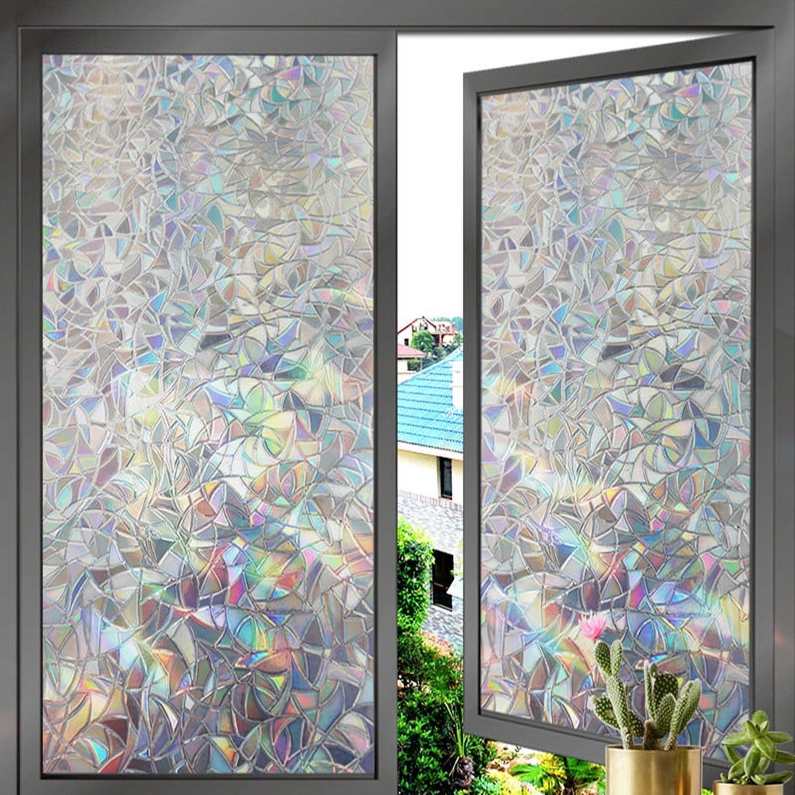 Window Privacy Film 3D Rainbow Window Film Glass for Home Static Cling ...