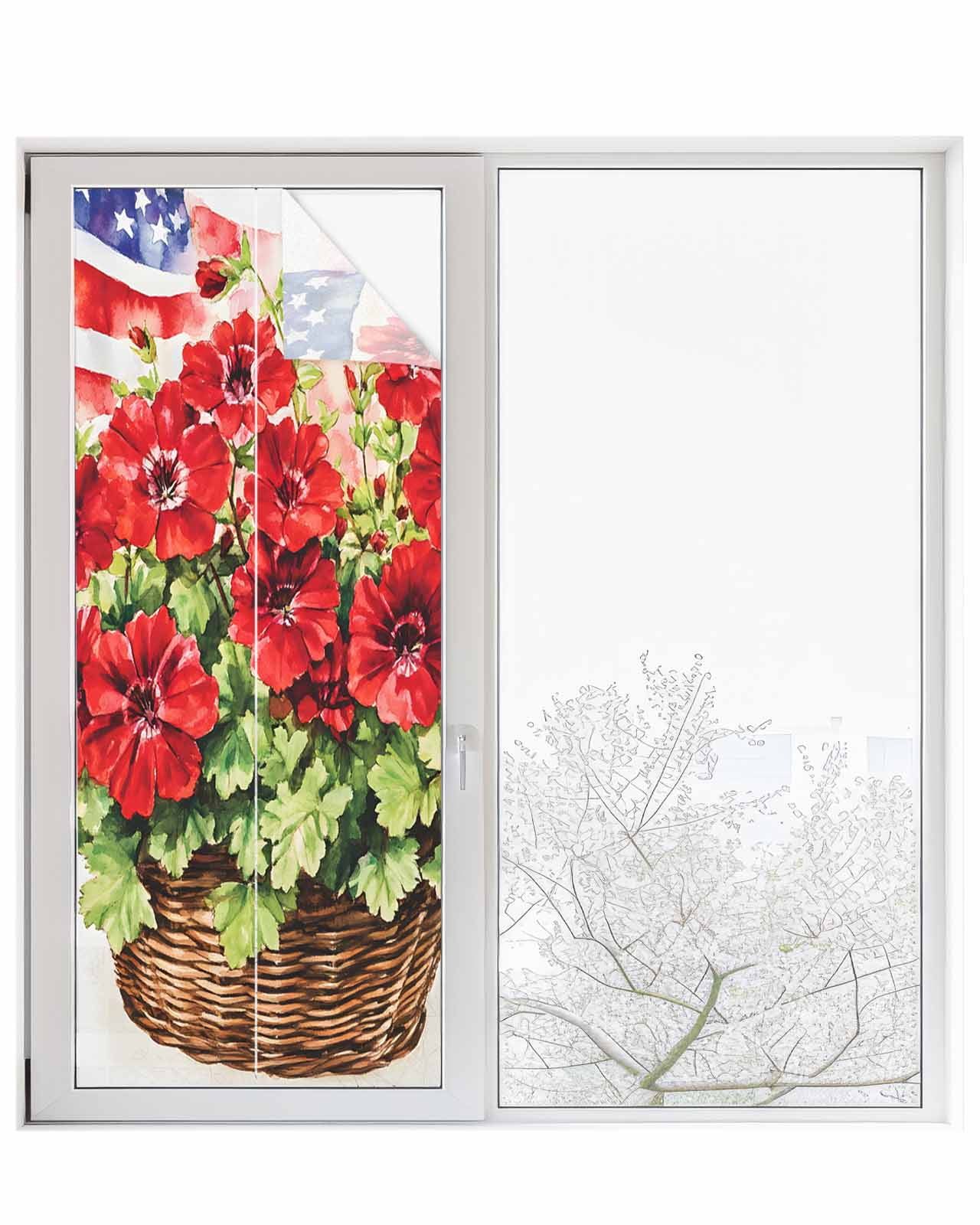Window Privacy Film 4th of July Flower Stained Glass Window Film ...