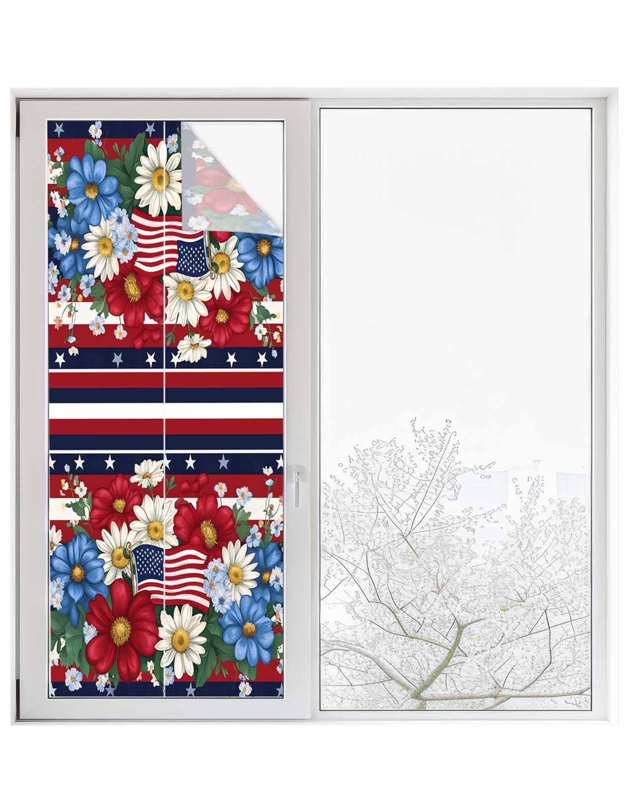 Window Privacy Film 4th of July Stained Glass Window Film Decorative ...