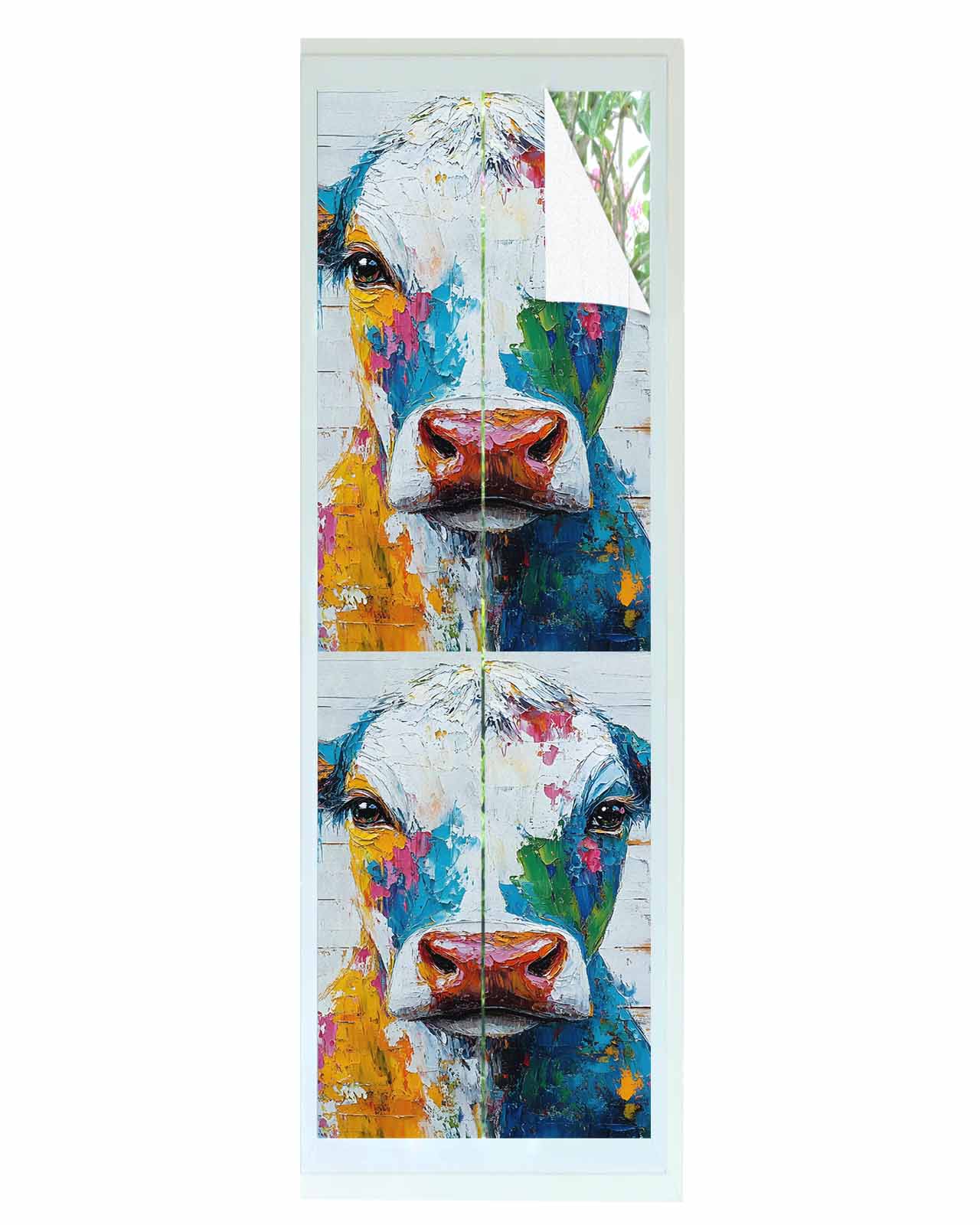 Window Privacy Film Abstract Cow Stained Glass Window Film Decorative ...
