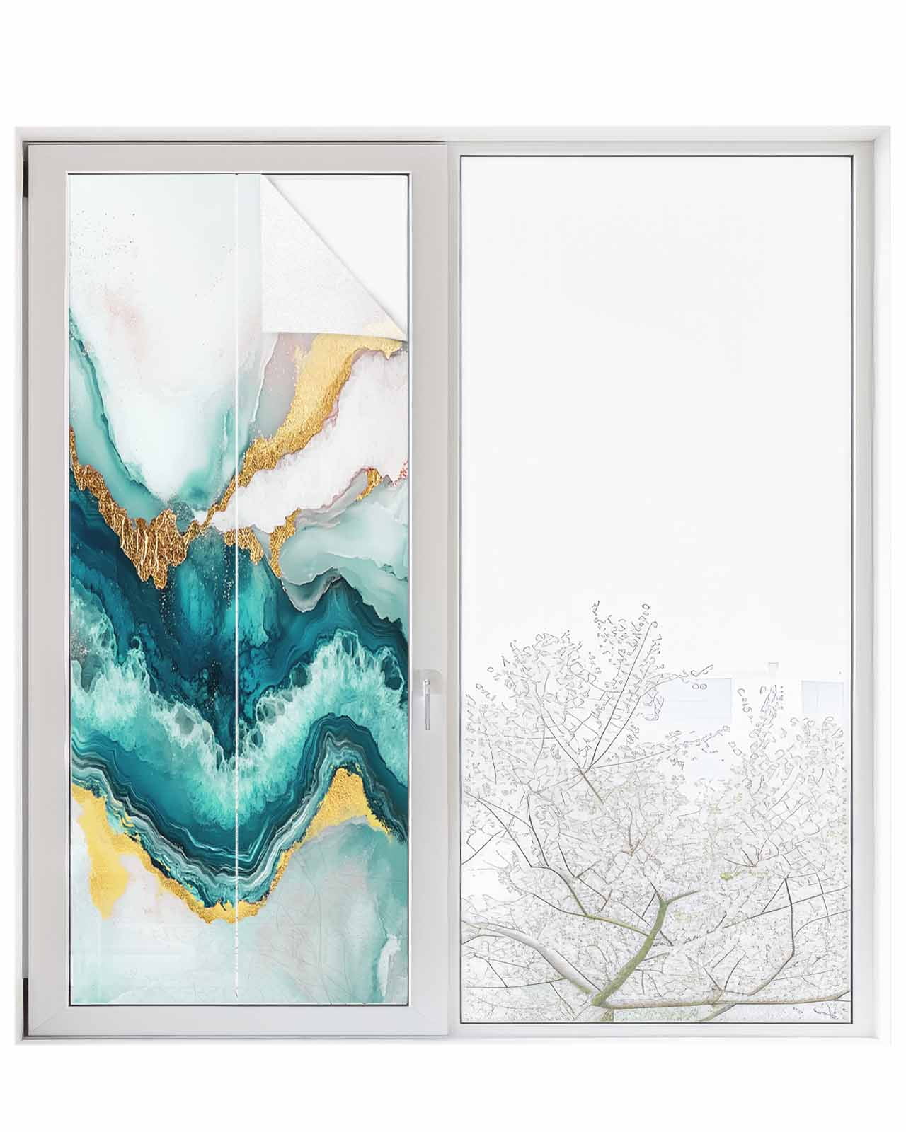 Window Privacy Film Abstract Marble Stained Glass Window Film ...