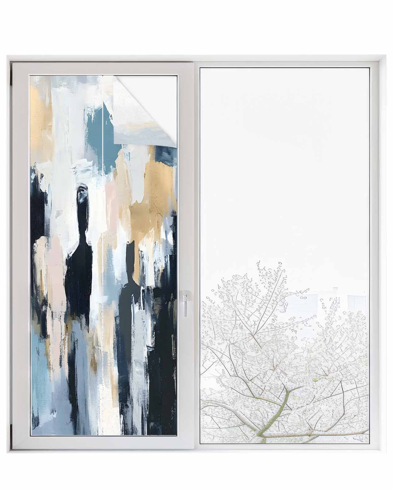 Window Privacy Film Abstract Oil Painting Stained Glass Window Film ...