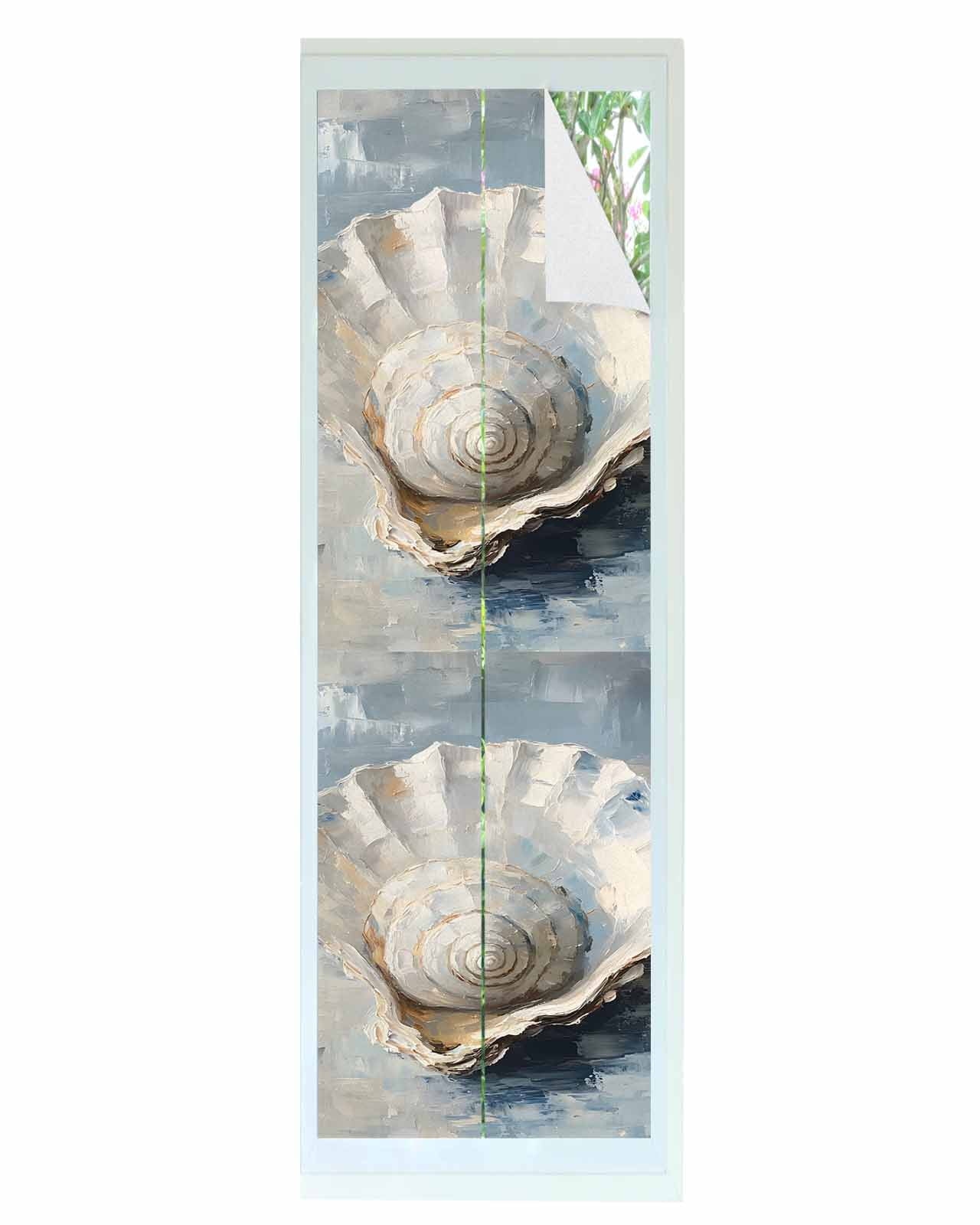 Window Privacy Film Abstract Seashells Stained Glass Window Film ...