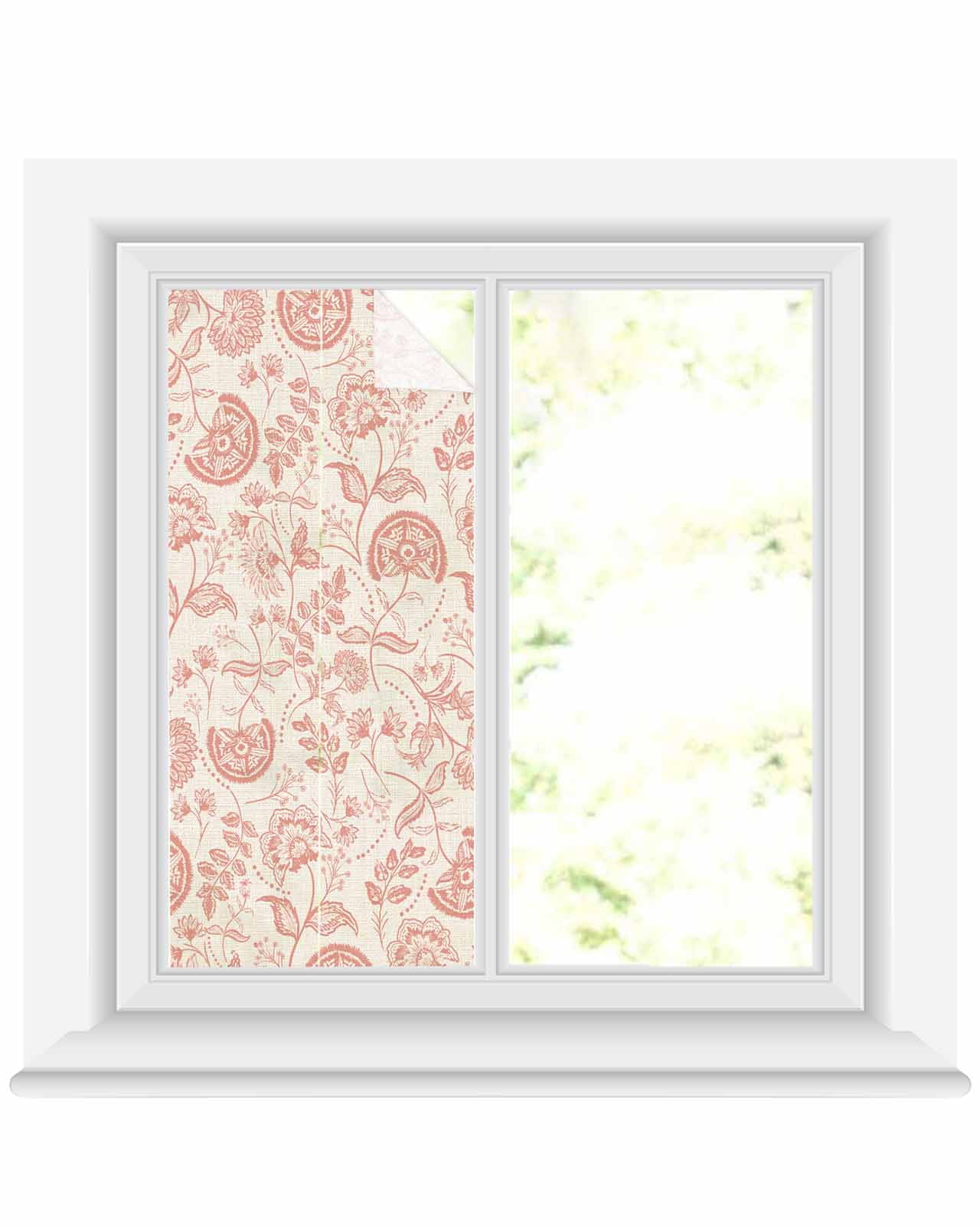 Window Privacy Film Abstract Spring Floral Stained Glass Window Film ...