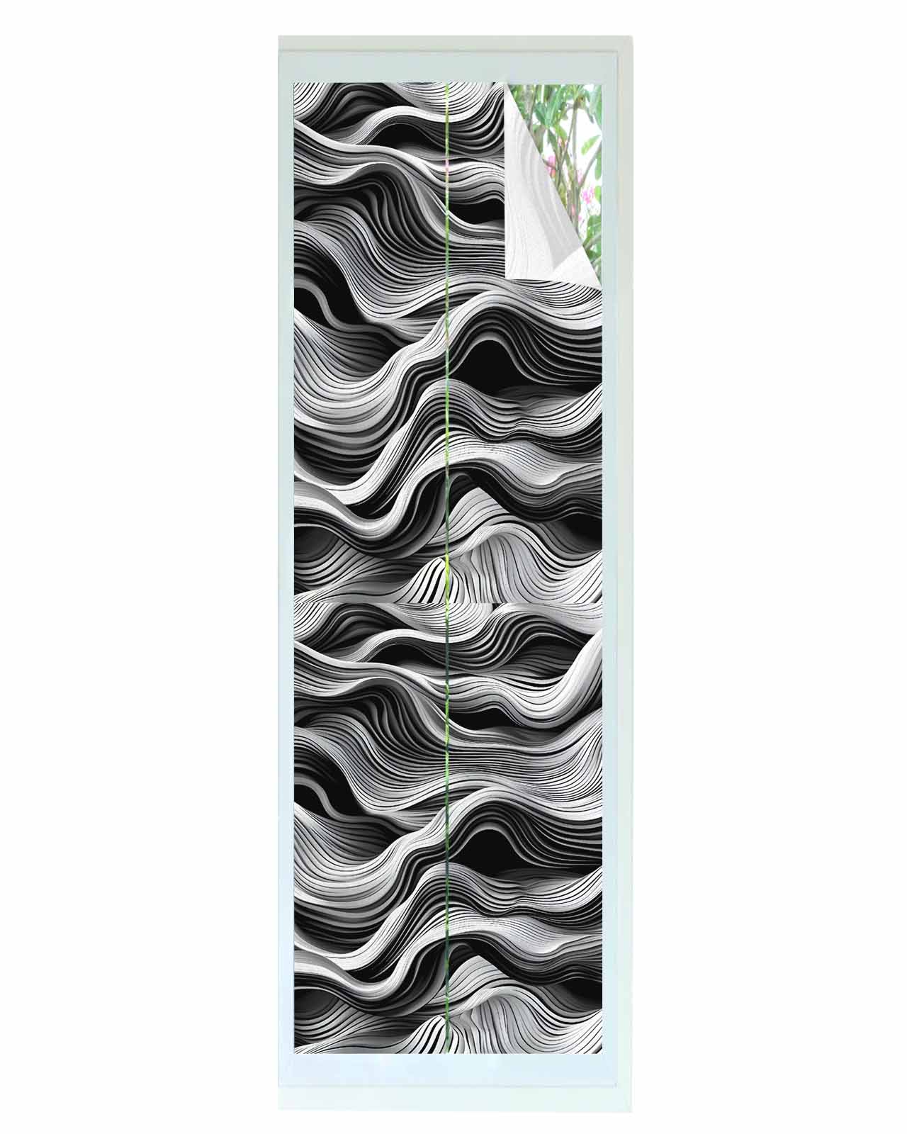 Window Privacy Film Abstract Waves Stained Glass Window Film Decorative ...