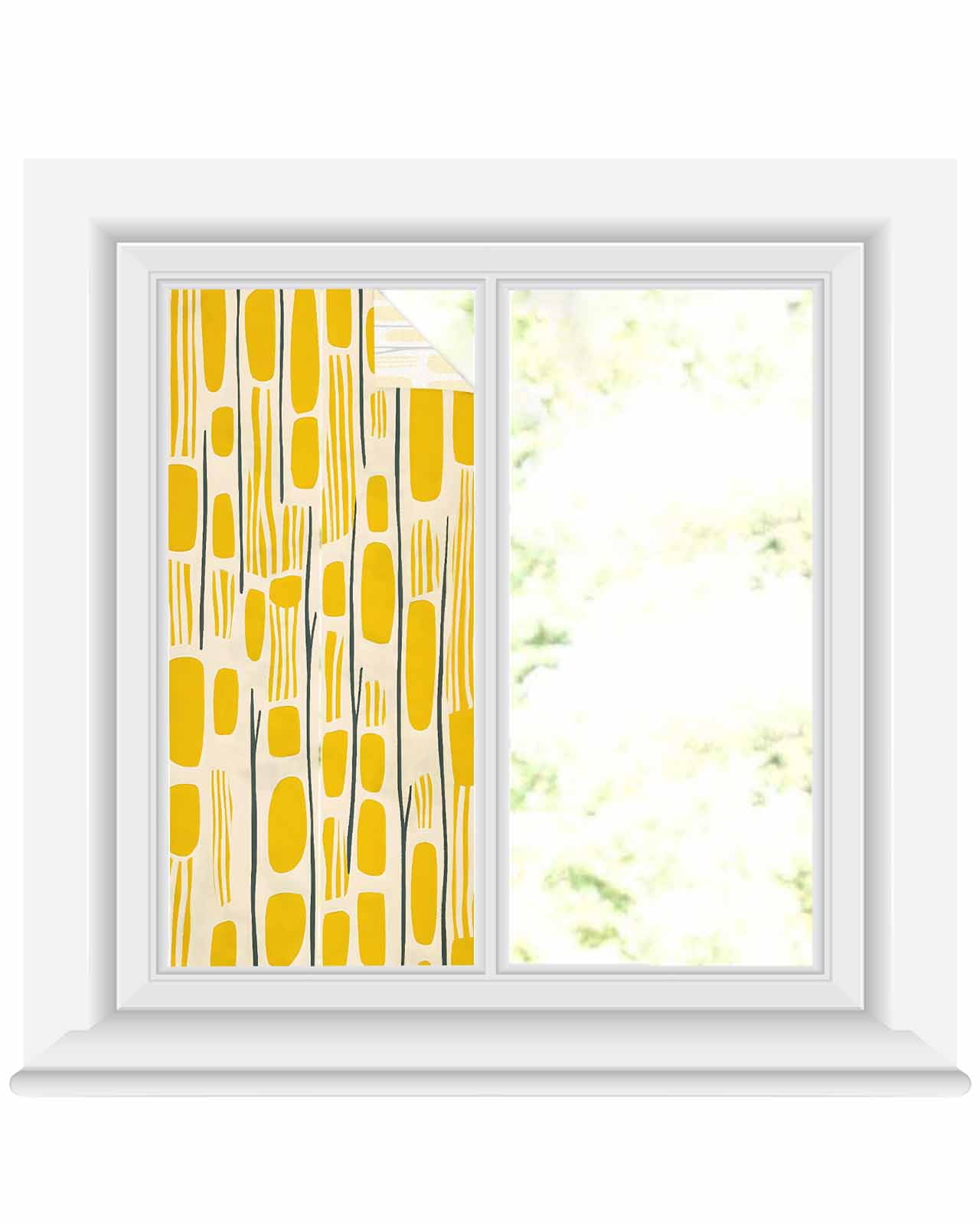 Window Privacy Film Abstract Yellow Stained Glass Window Film ...