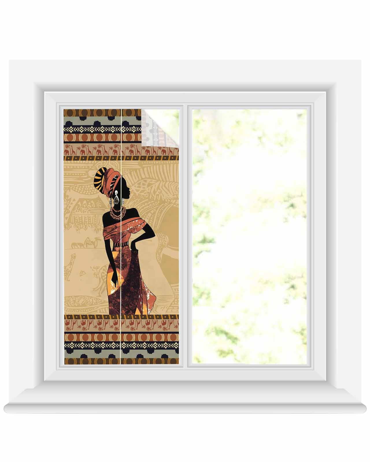 Window Privacy Film African Black Women Stained Glass Window Film ...