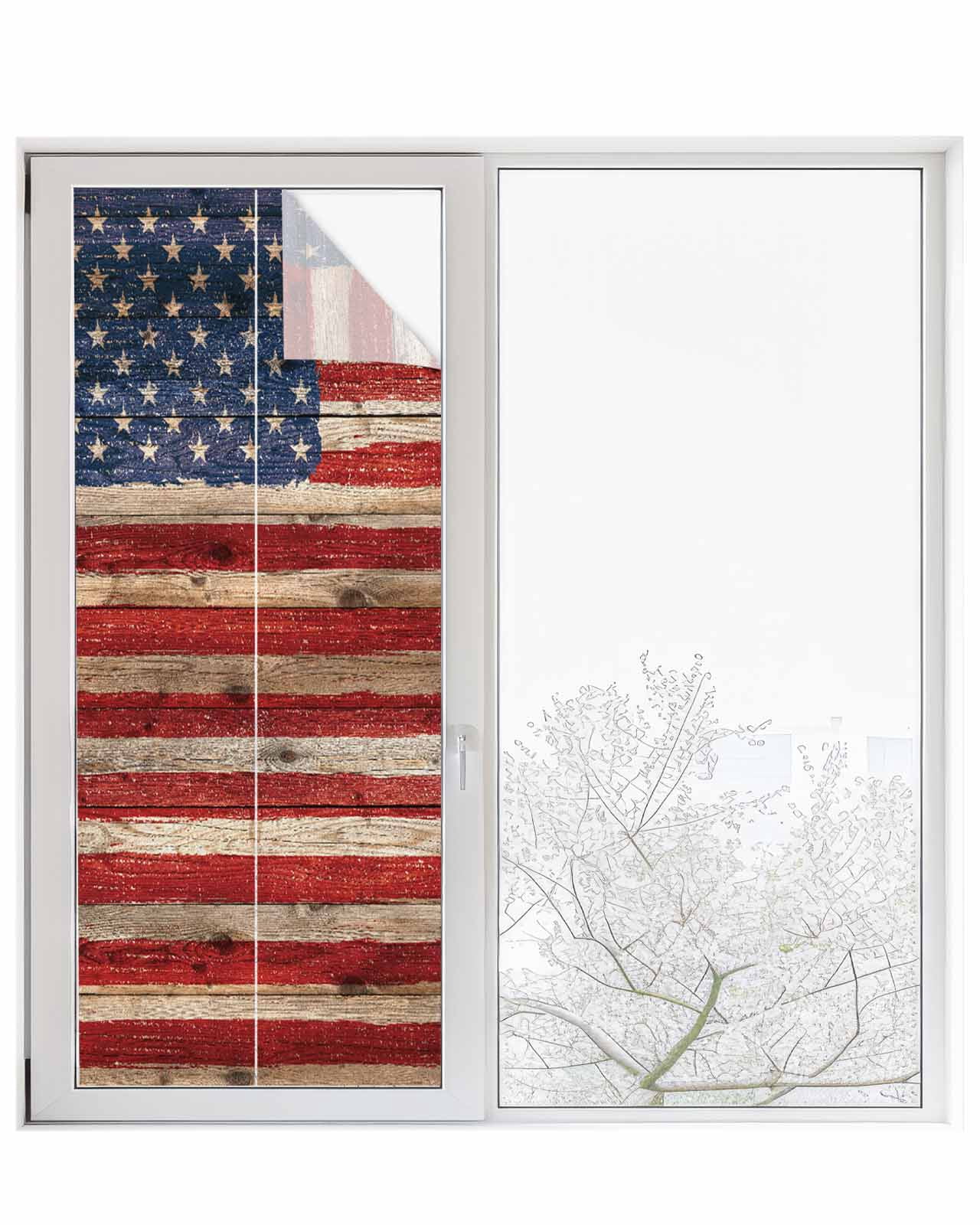 Window Privacy Film American Flag Stained Glass Window Film Decorative ...
