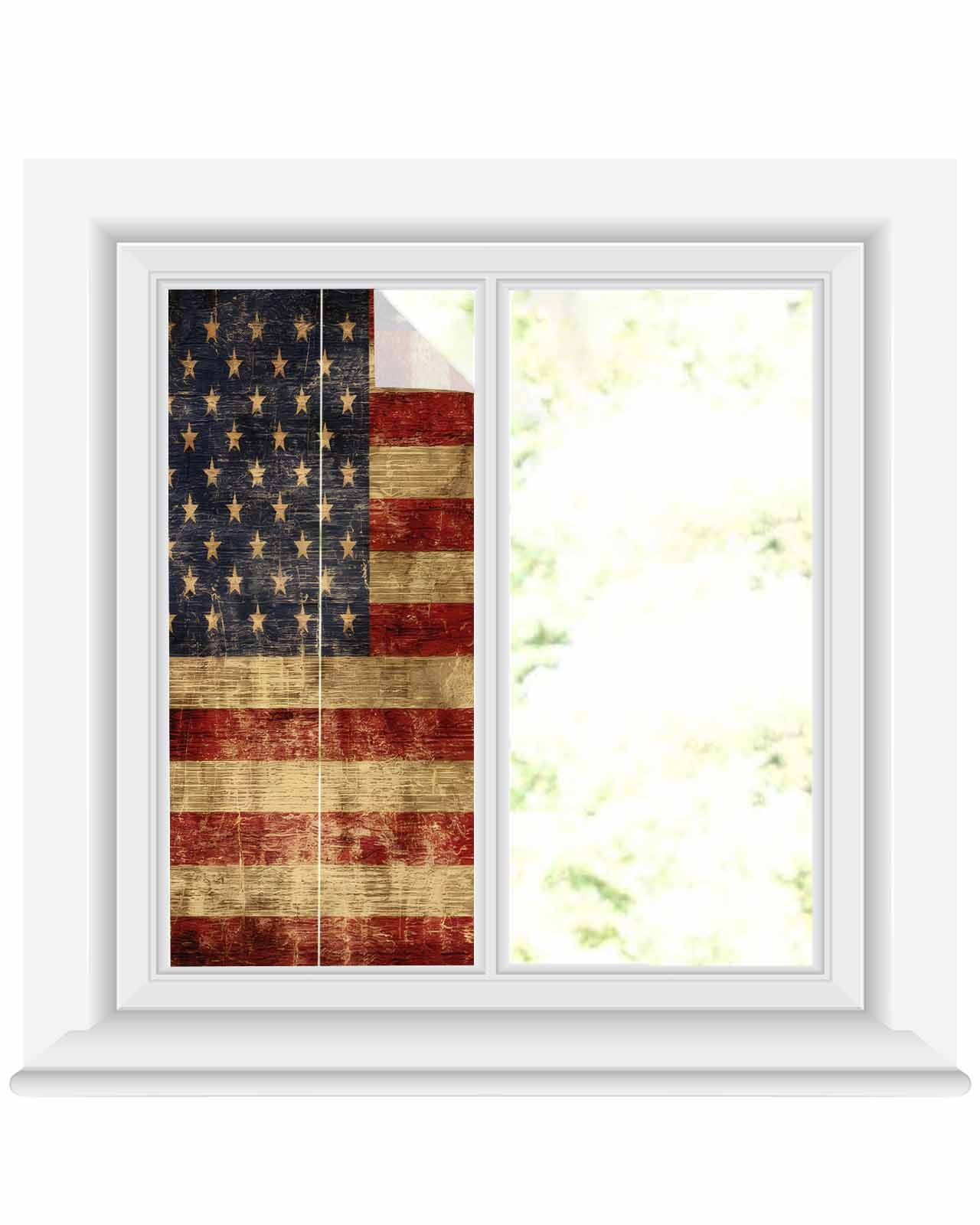 Window Privacy Film American Flag Stained Glass Window Film Decorative ...