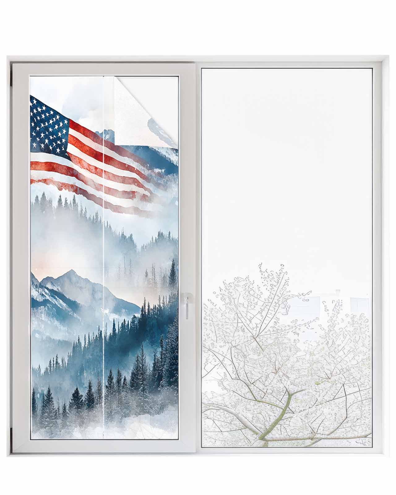 Window Privacy Film American Flag Stained Glass Window Film Decorative ...