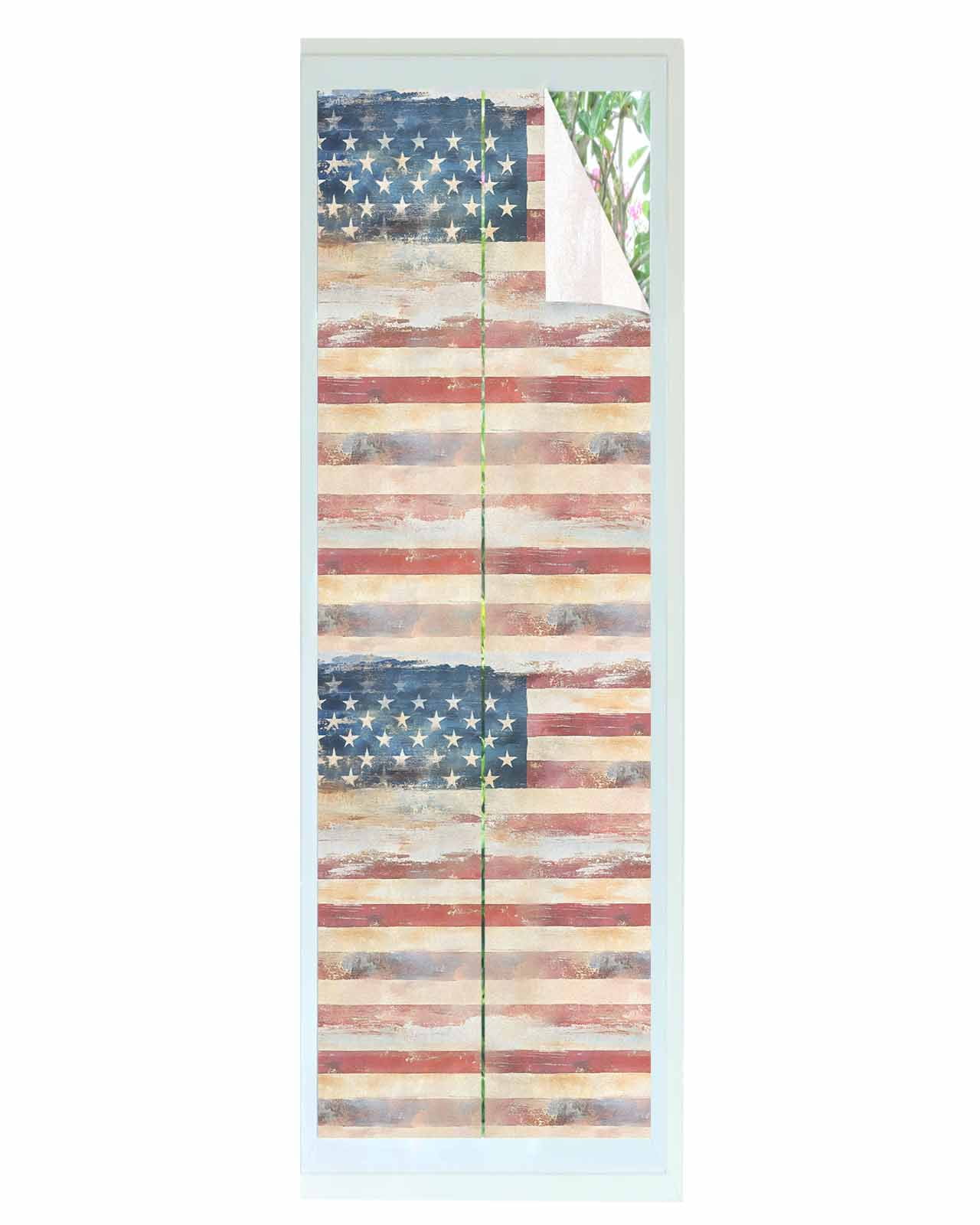 Window Privacy Film American Flag Stained Glass Window Film Decorative ...