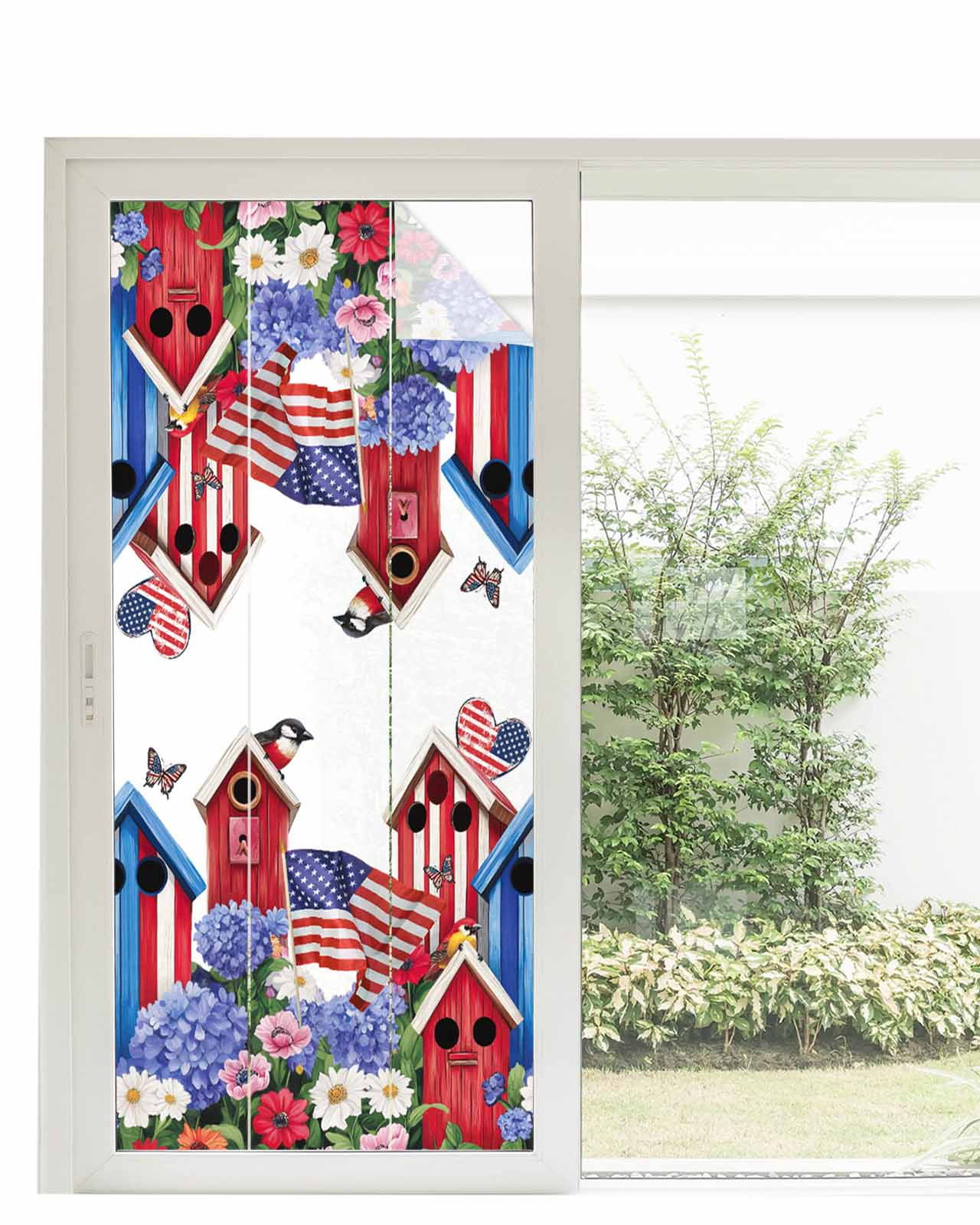 Window Privacy Film American Flag Stained Glass Window Film Decorative ...