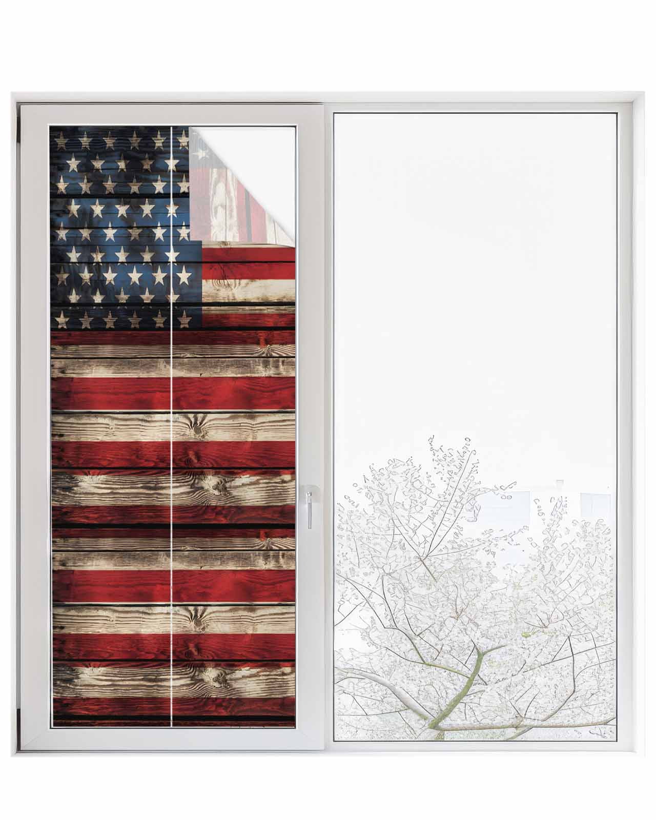 Window Privacy Film American Flag Stained Glass Window Film Decorative ...