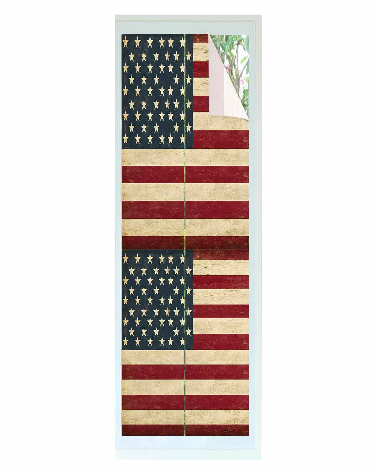 Window Privacy Film American Flag Stained Glass Window Film Decorative ...
