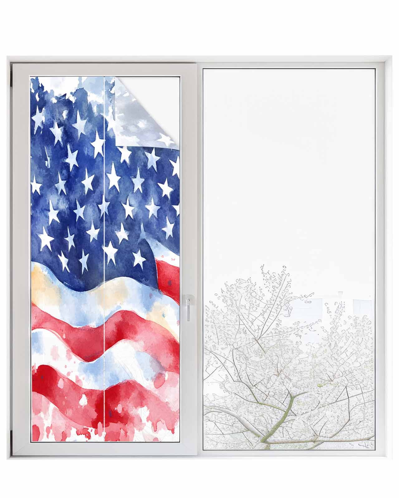 Window Privacy Film American Flag Stained Glass Window Film Decorative ...