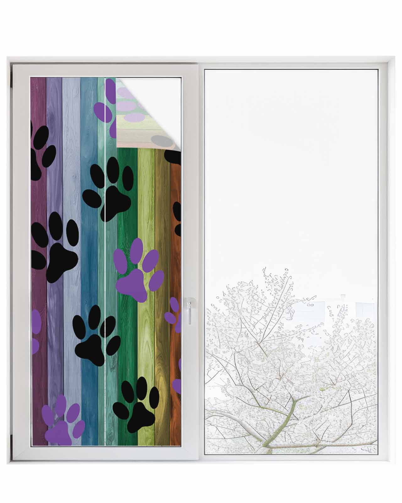 Window Privacy Film Animals Pow Stained Glass Window Film Decorative ...