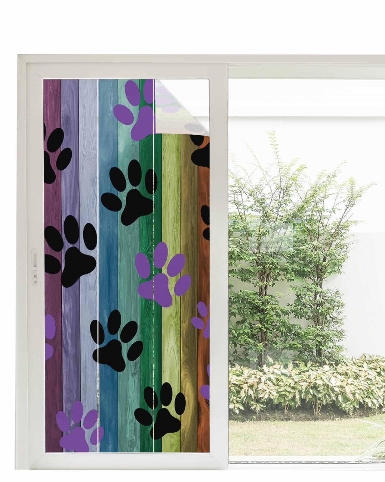 Window Privacy Film Animals Pow Stained Glass Window Film Decorative ...