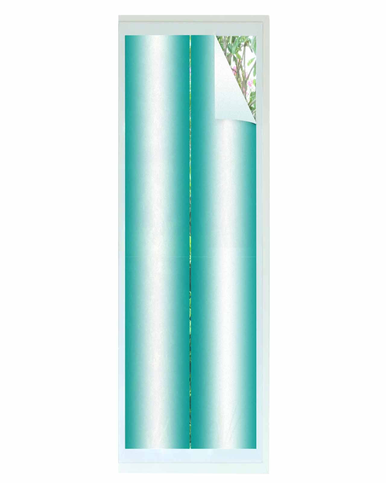 Window Privacy Film Aqua White Ombre Stained Glass Window Film ...