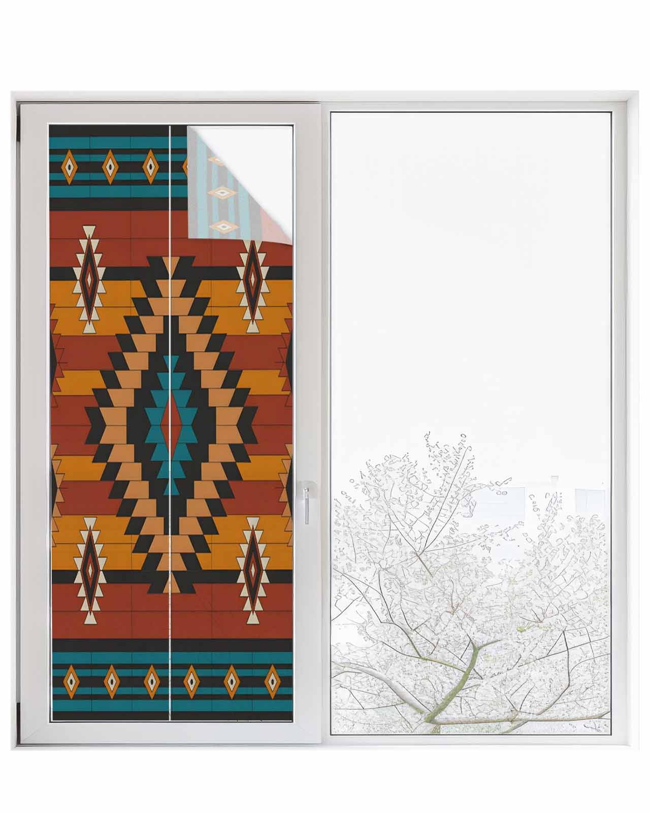 Window Privacy Film Aztec Southwest Stained Glass Window Film ...