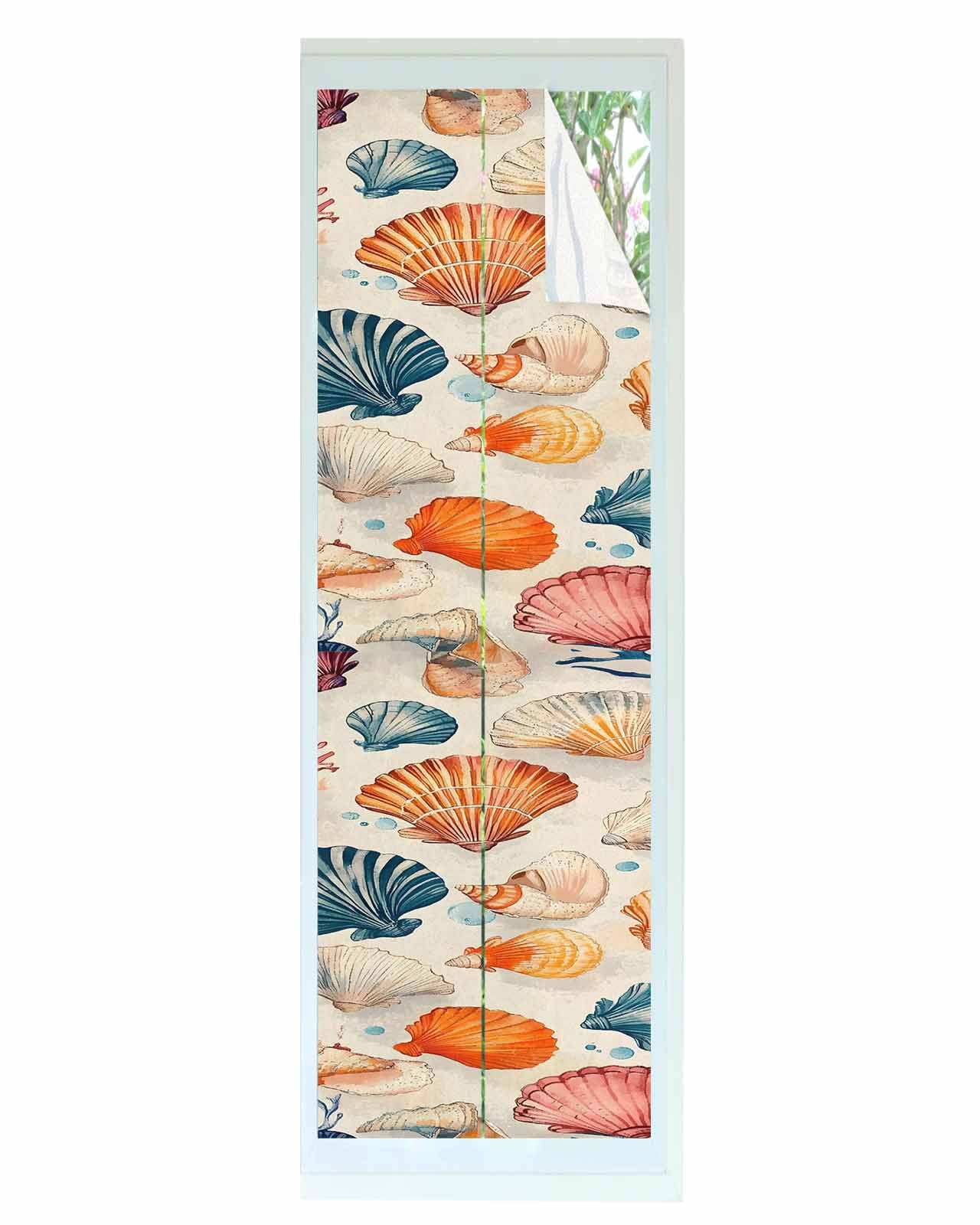 Window Privacy Film Beach Coastal Stained Glass Window Film Decorative ...