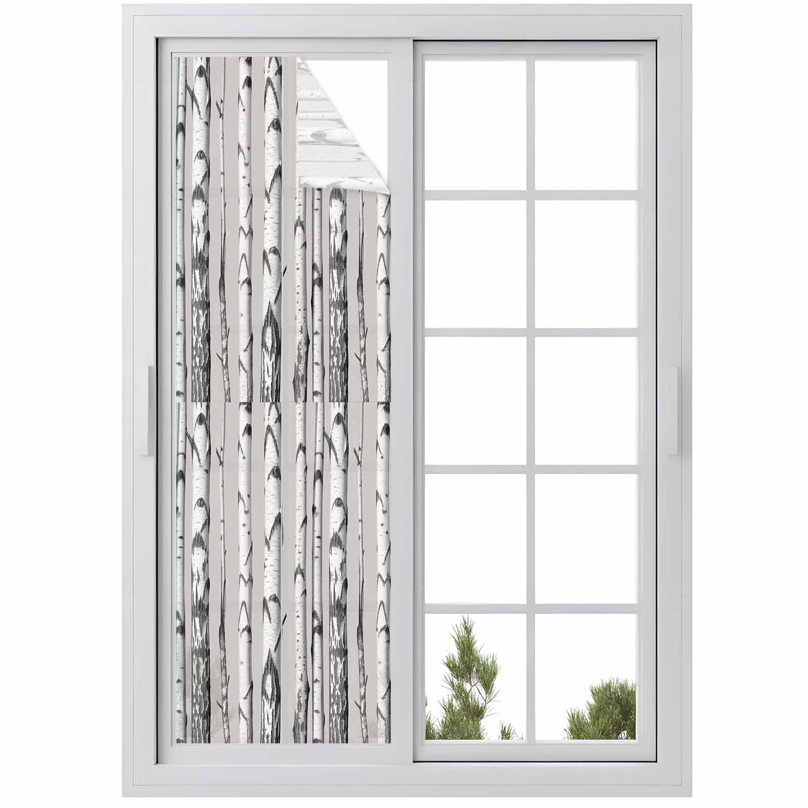 Window Privacy Film Birch Trees Stained Glass Window Film Decorative ...