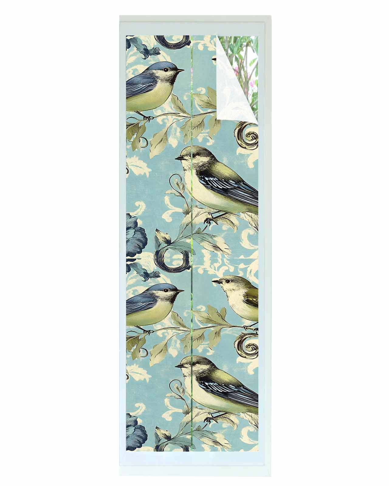 Window Privacy Film Birds Floral Vintage Stained Glass Window Film ...