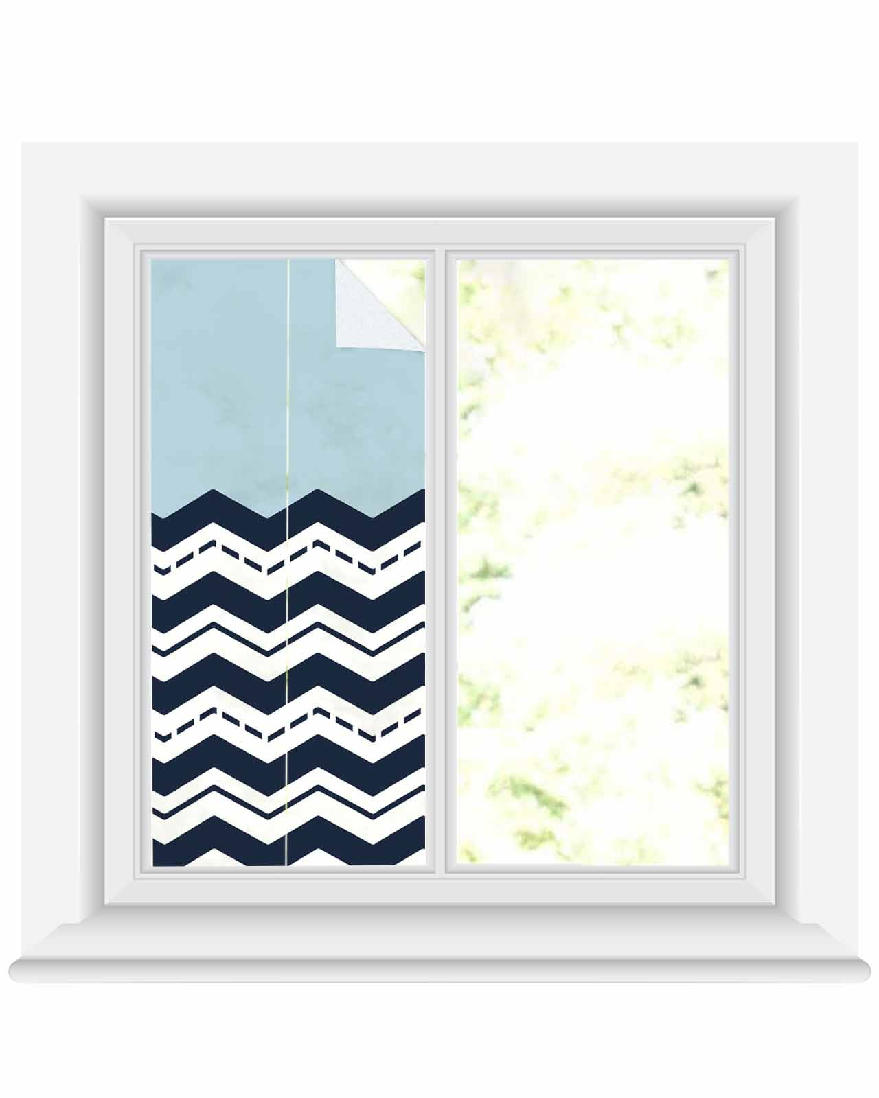 Window Privacy Film Black Chevron Stained Glass Window Film Decorative ...