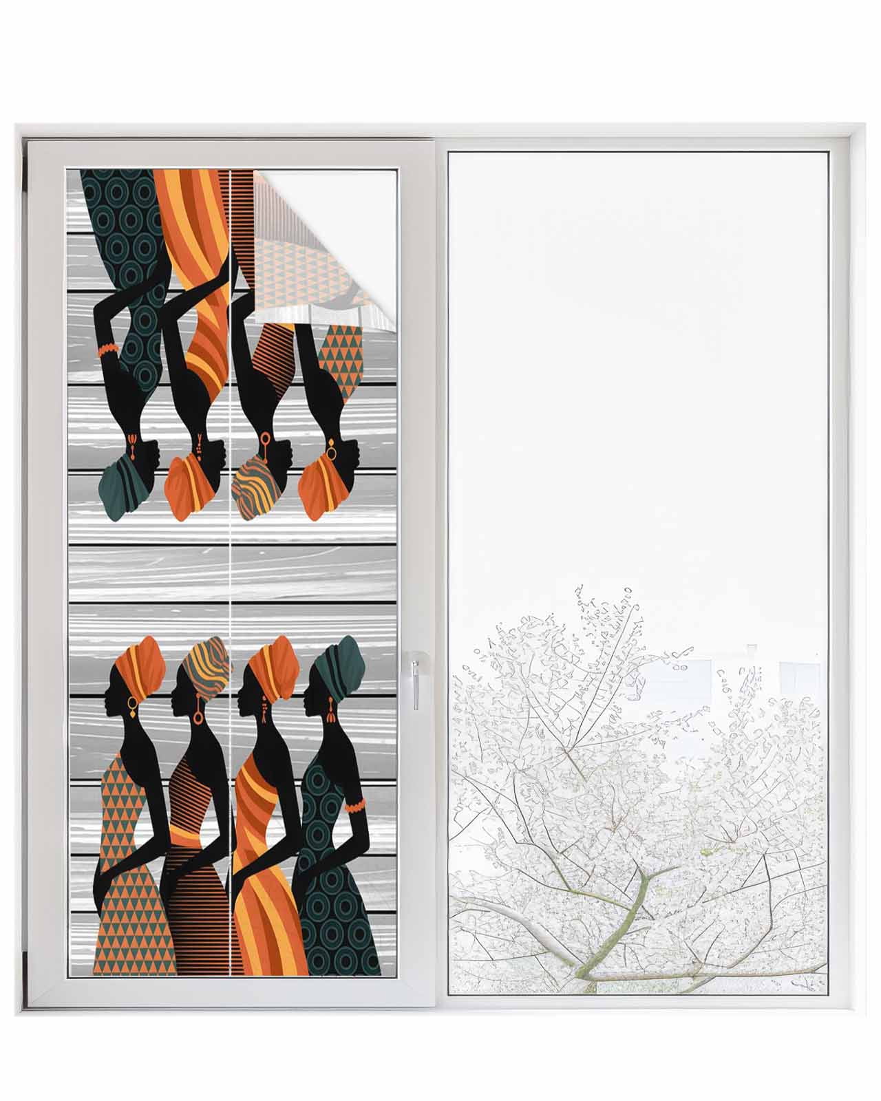 Window Privacy Film Black Female Stained Glass Window Film Decorative ...