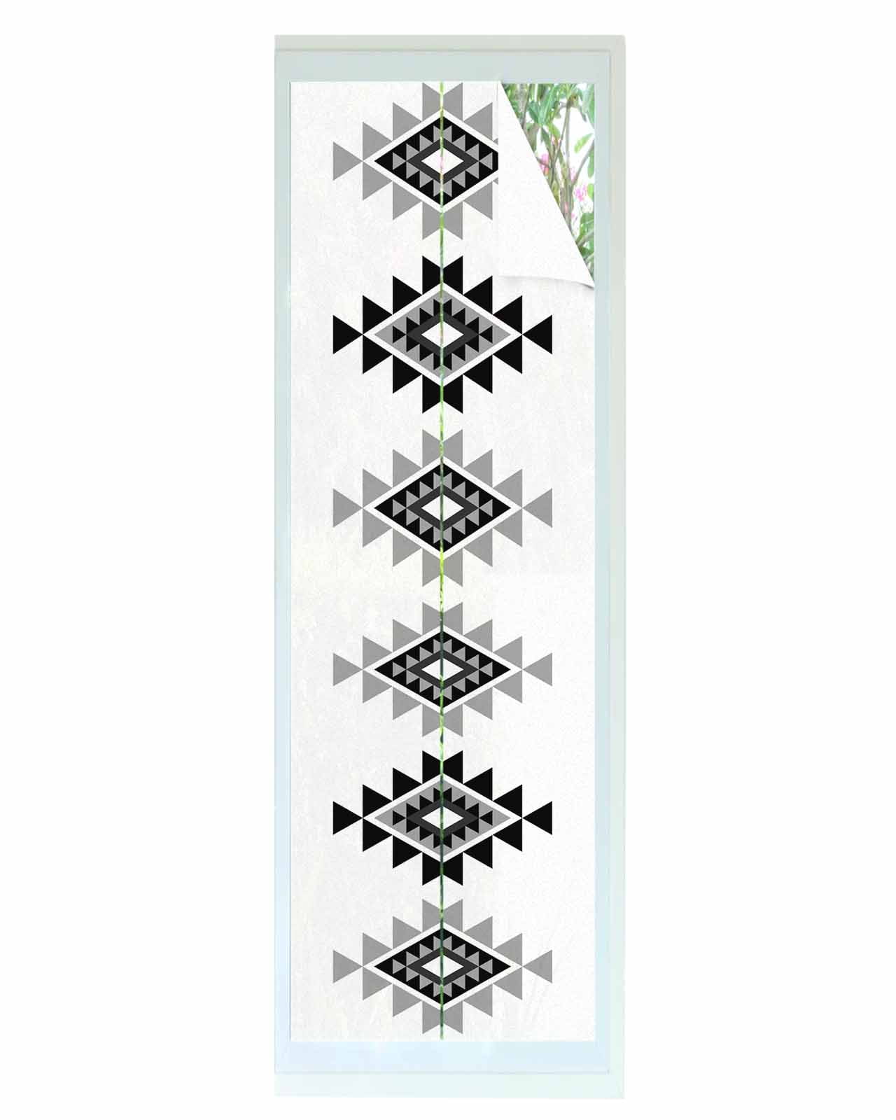 Window Privacy Film Black Gray Boho Stained Glass Window Film ...
