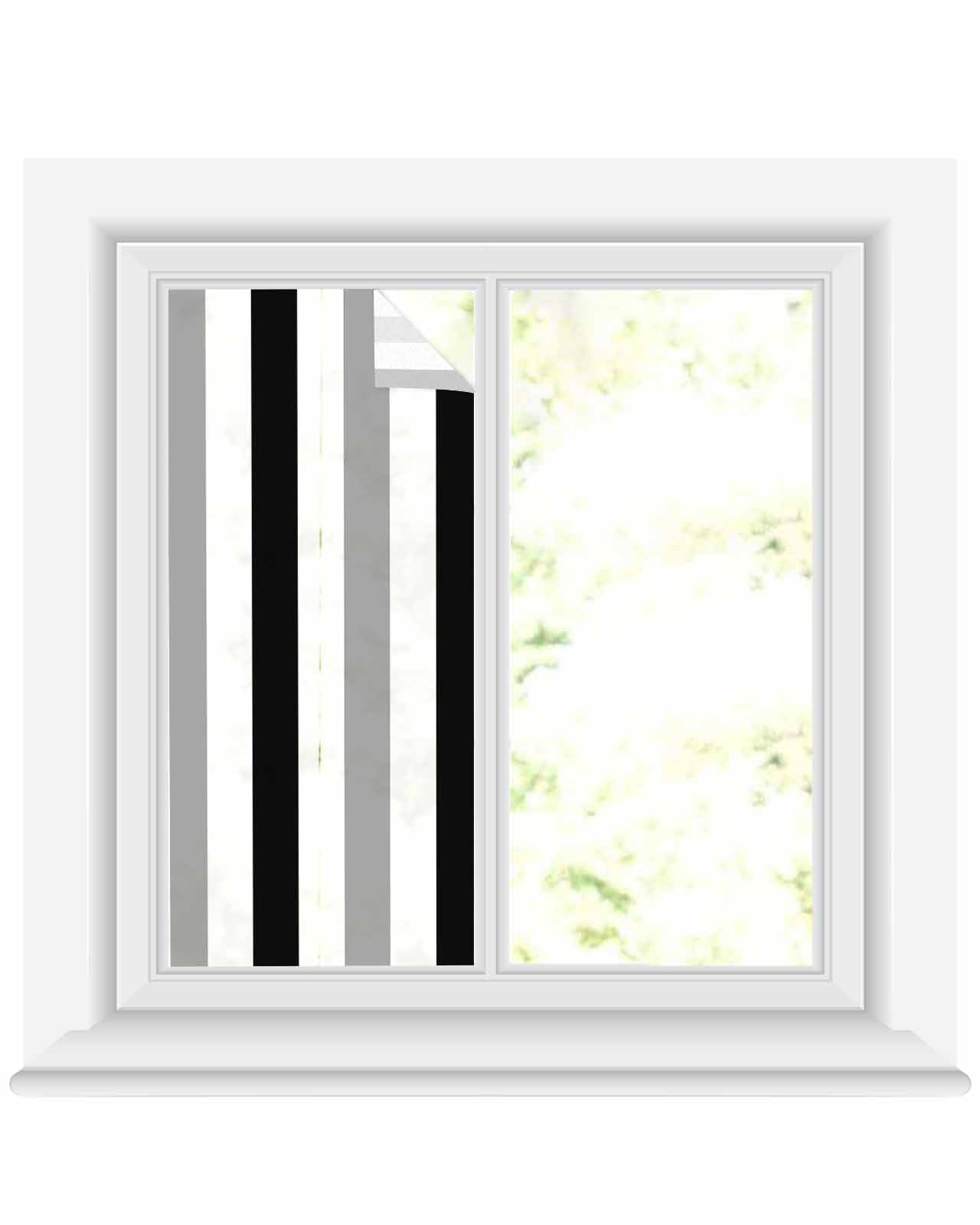 Window Privacy Film Black Gray Striped Stained Glass Window Film ...